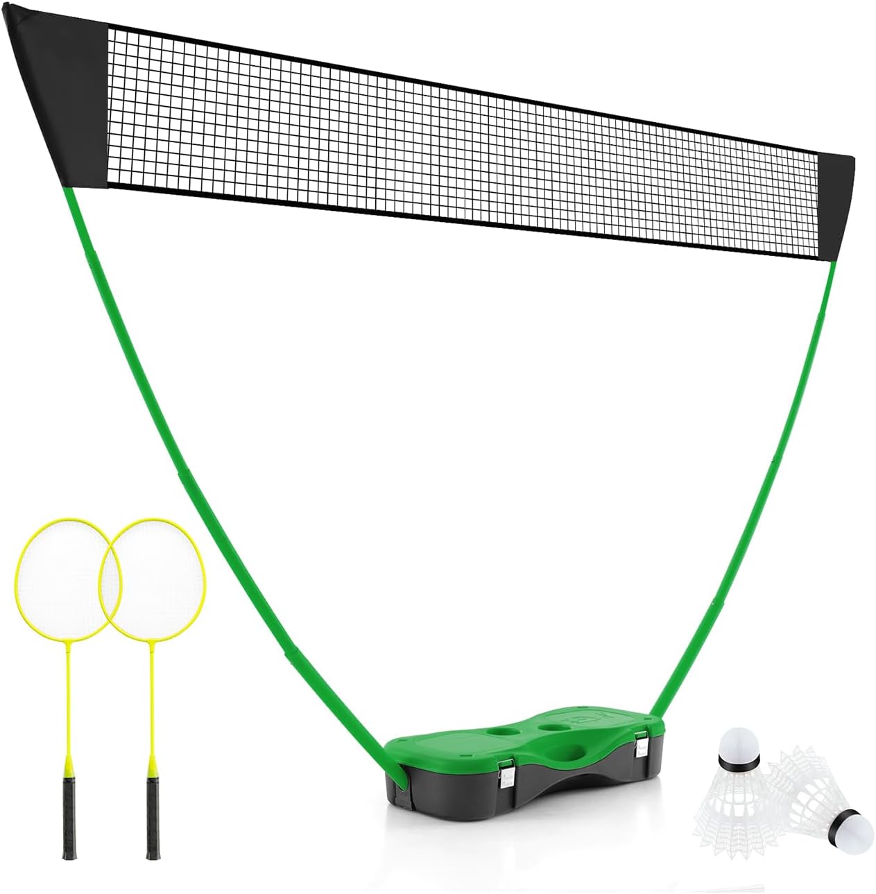Juego Completo de Bádminton Portátil con Red, 2 Raquetas, 2 Volantes y ...