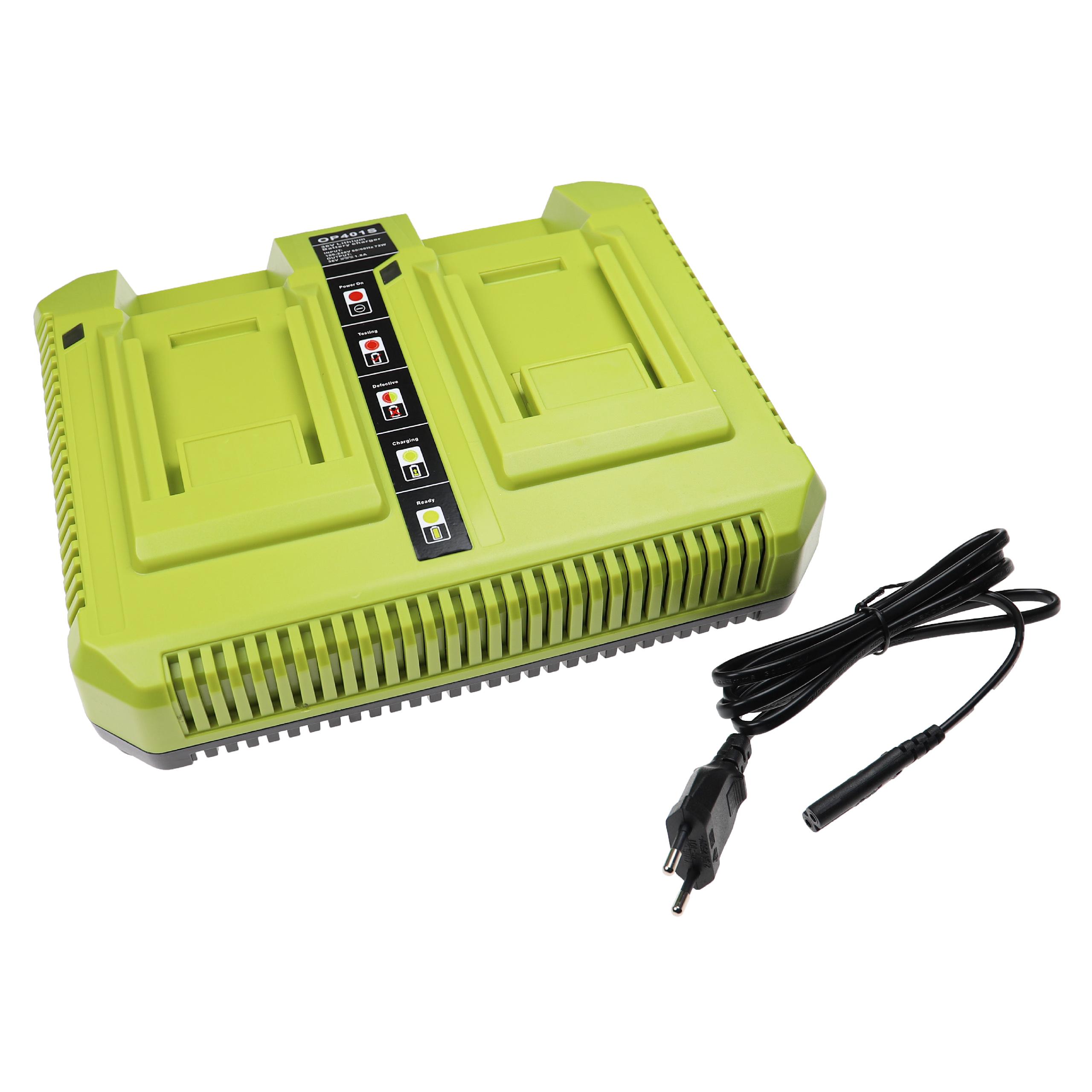 Vhbw Chargeur double compatible avec Ryobi RY40100, RY40110, RY40112 ...