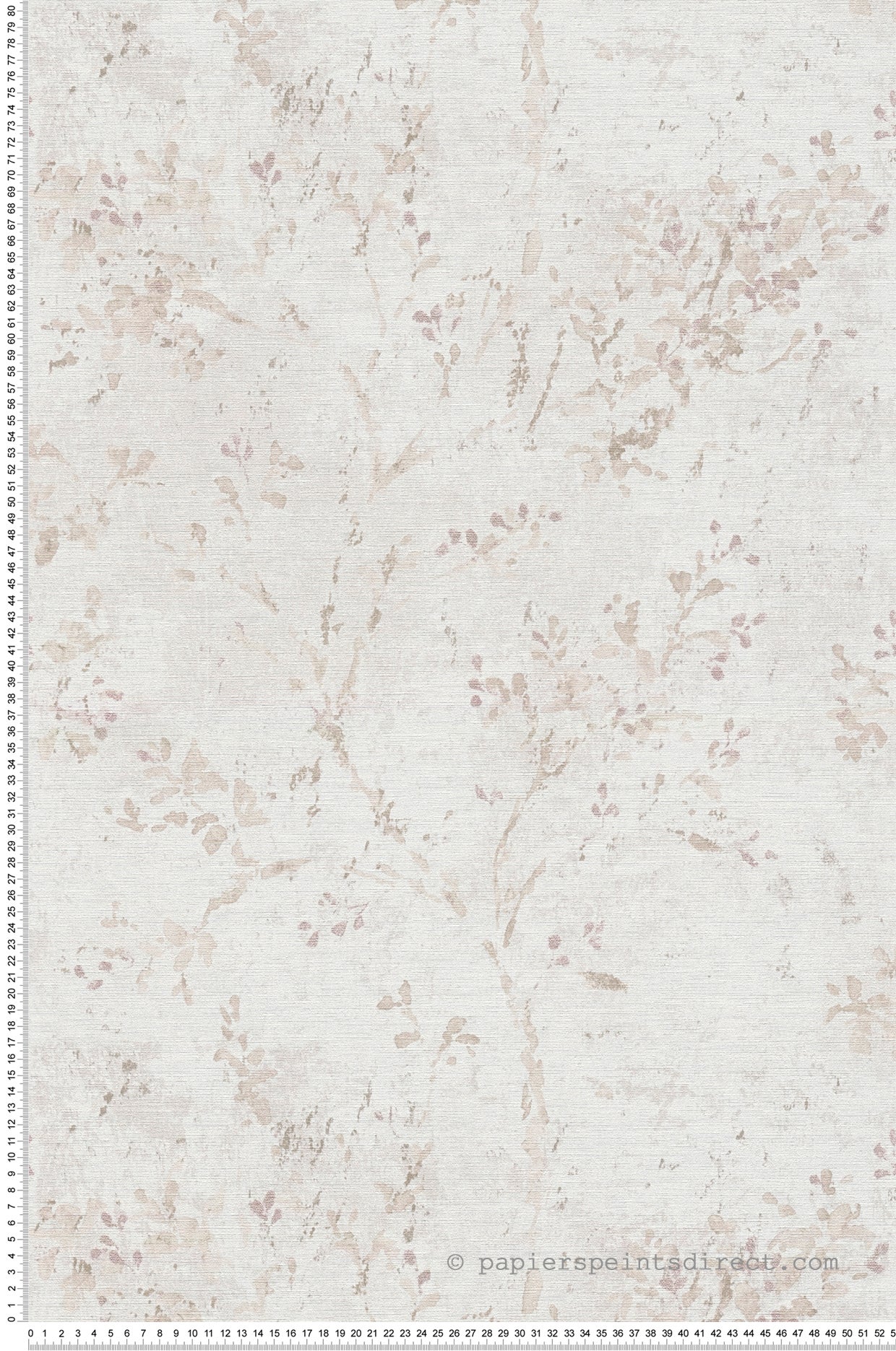 Papel Pintado Ramas Difuminadas en Crudo y Rosa 396503 | Leroy Merlin