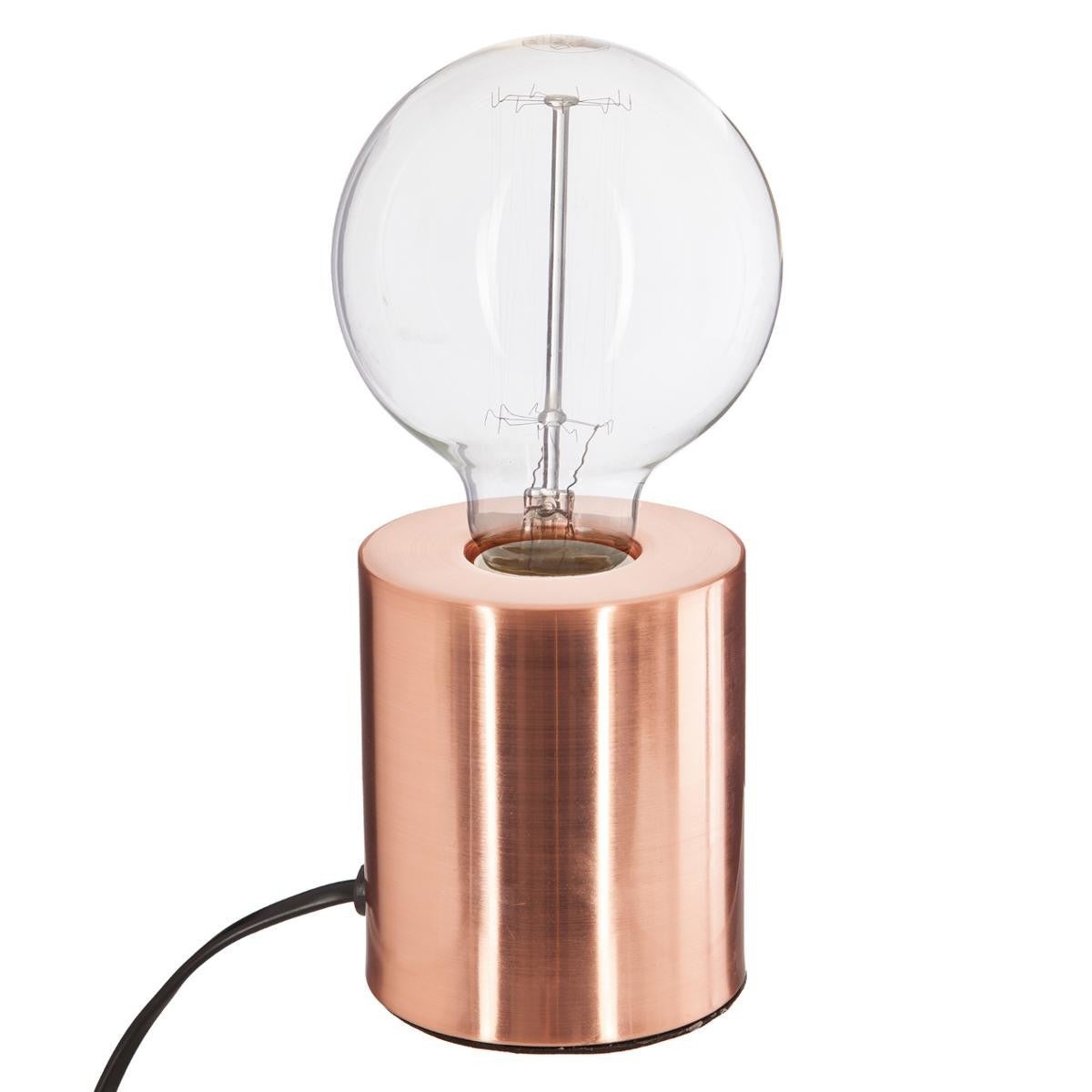 Lampe à Poser "Tube" 10cm Cuivre | Leroy Merlin