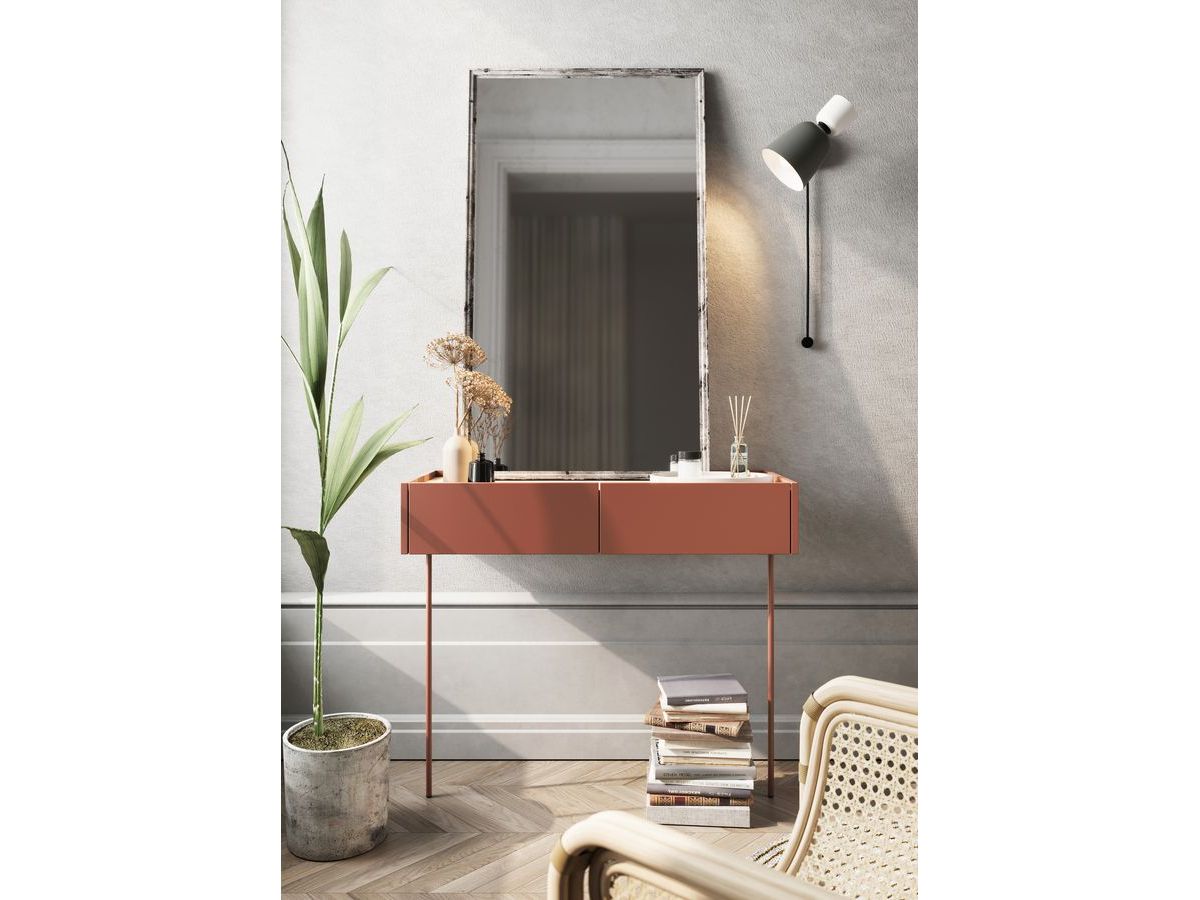 BOBOCHIC Console suspendue 2 tiroirs 100 cm ATLAS Rouge | Leroy Merlin