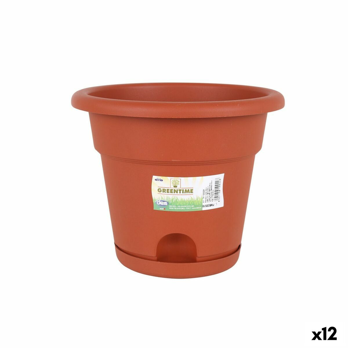 Pot avec sous-pot Dem Greentime Marron ø 22 x 18 cm (12 Unités) | Leroy ...