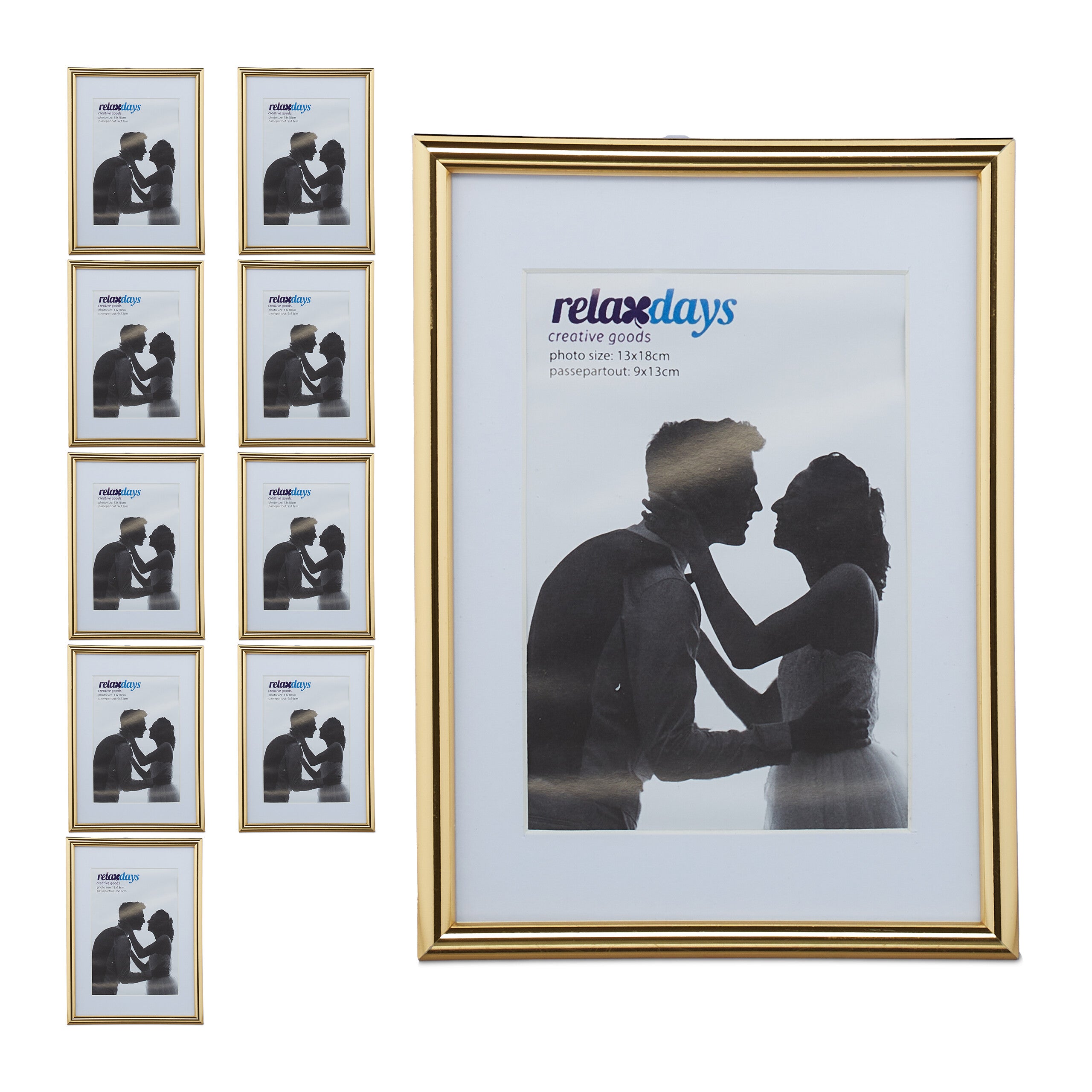 Relaxdays cadres photo, lot de 10, HxL: 13x18 cm, passe-partout HxL ...