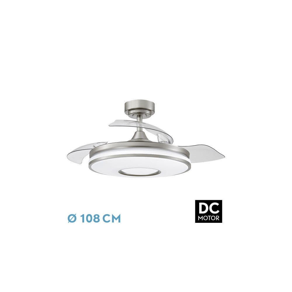 Ventilador De Techo Dc Dani L Acabado Niquel Remoto + Memoria + Tempor ...