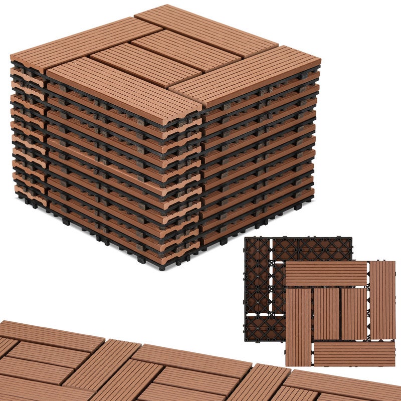 44x Dalle de terrasse Tuiles Extérieures de Terrasse WPC, 30x30 cm ...