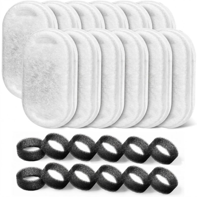 Filtre fontaine eau chat chien rechange inox charbon 12 filtres+12 ...