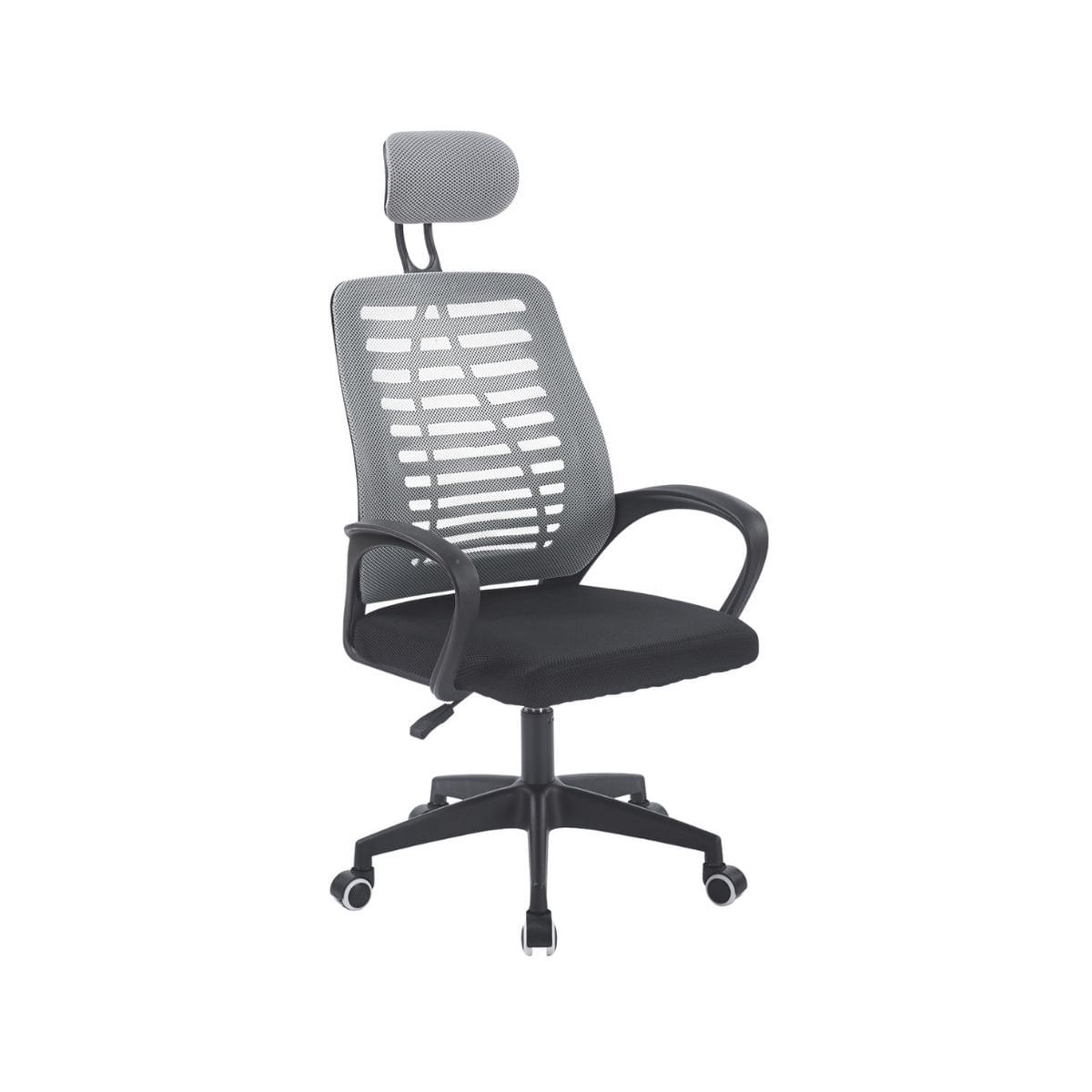 Silla de oficina Kneck reposacabezas regulable gris 106-116x58,5x56 cm ...