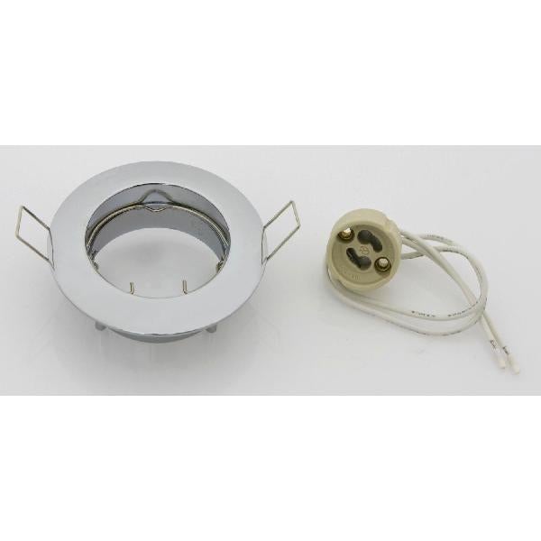 FOCO EMPOTRAR FIJO PARA LED GU10 CROMADO | Leroy Merlin