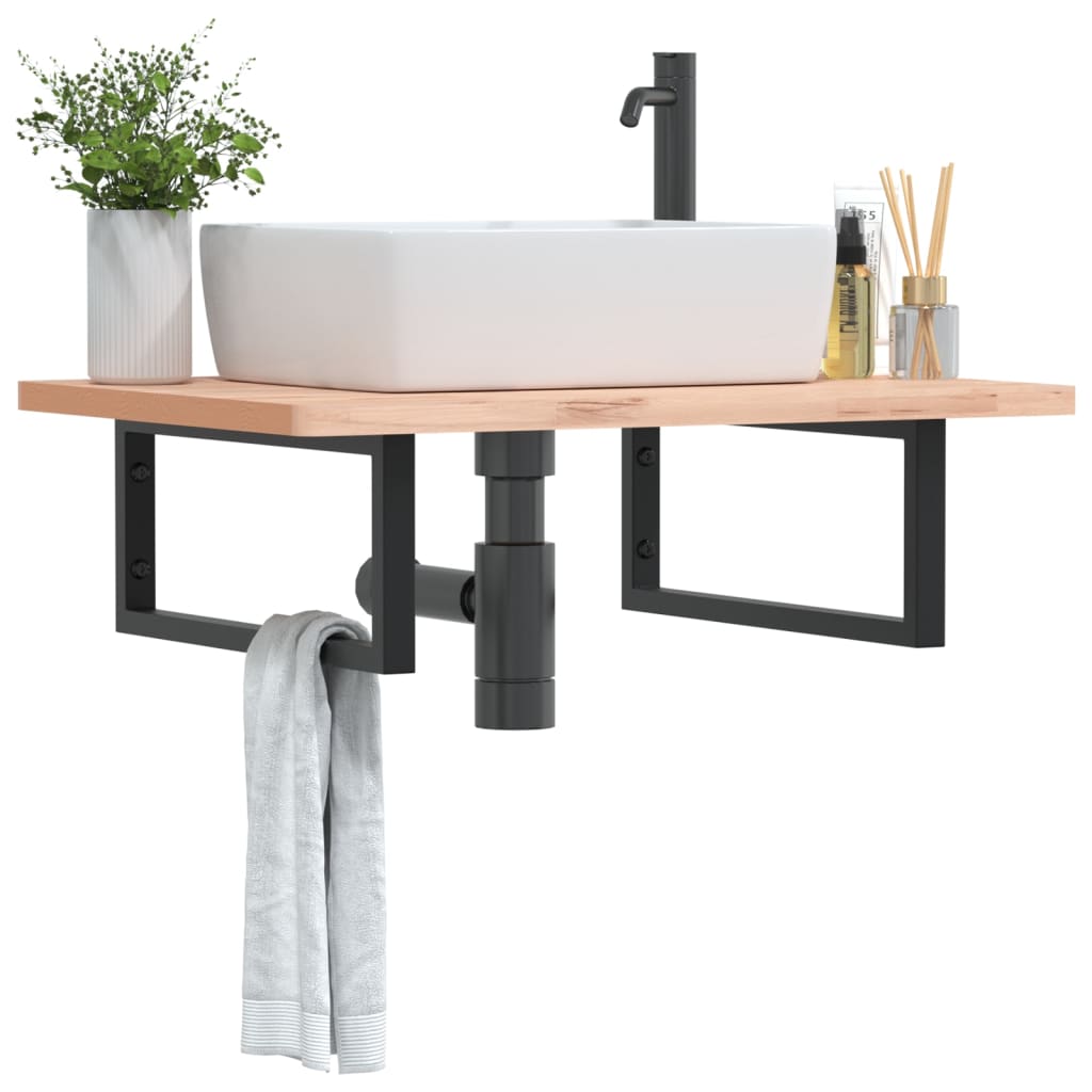 Supports d'étagères pour lavabo 2 pcs noir rectangulaire acier vidaXL ...