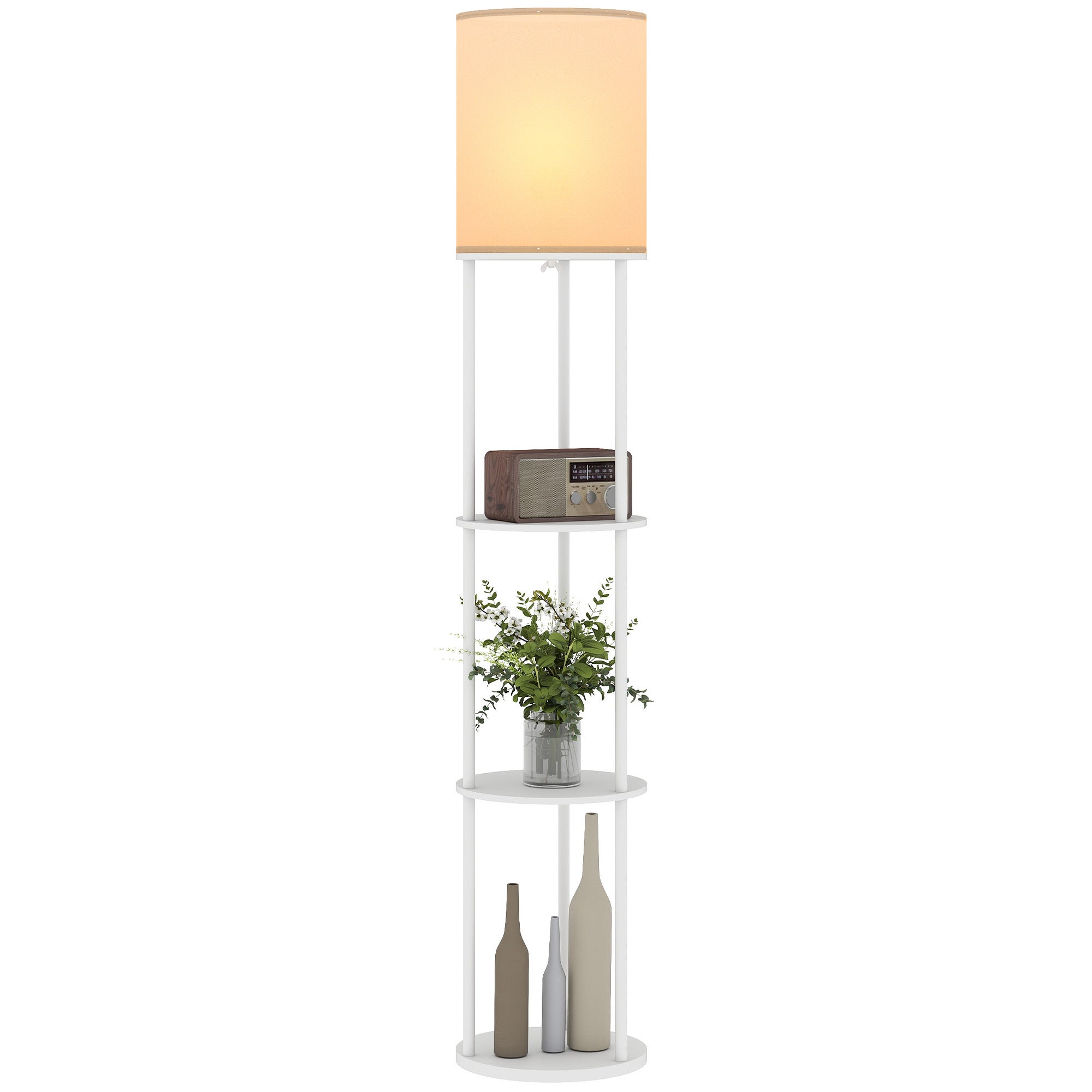 Floor Lamp with Shelves and 3 Color Temperature Control Remote for ...