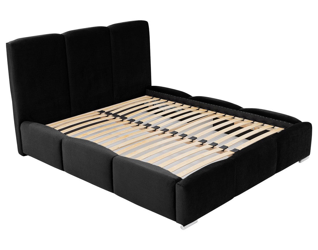 Noa - lit coffre - 140x200 cm - en velours - sommier inclus | Leroy Merlin
