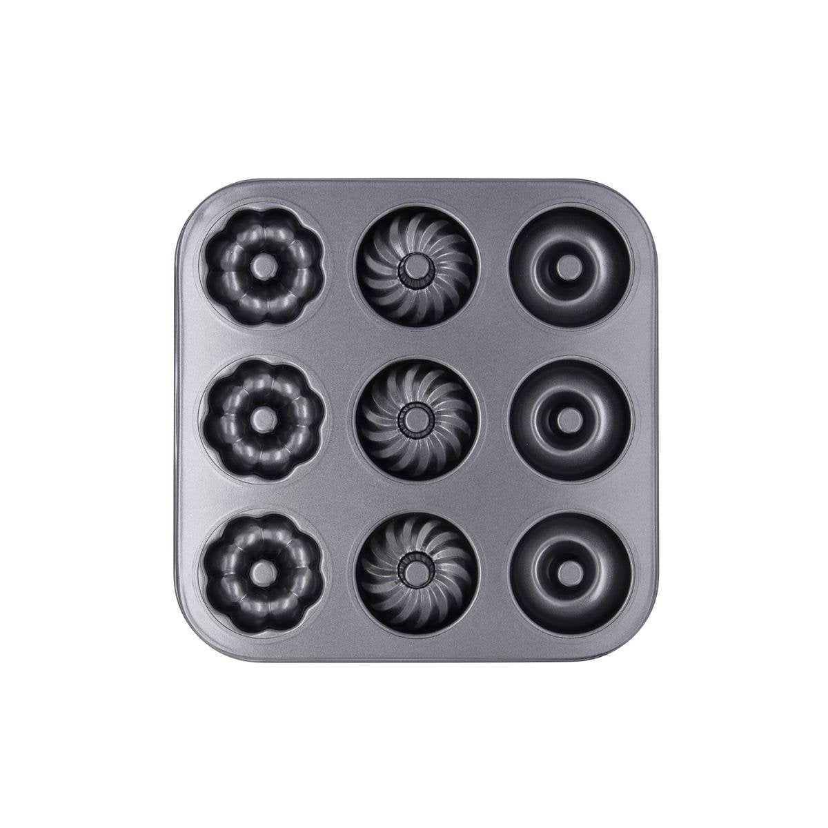 Molde 9 Donuts Acero Carbono Sweet Grey 26,3x26,3x2,4cm | Leroy Merlin
