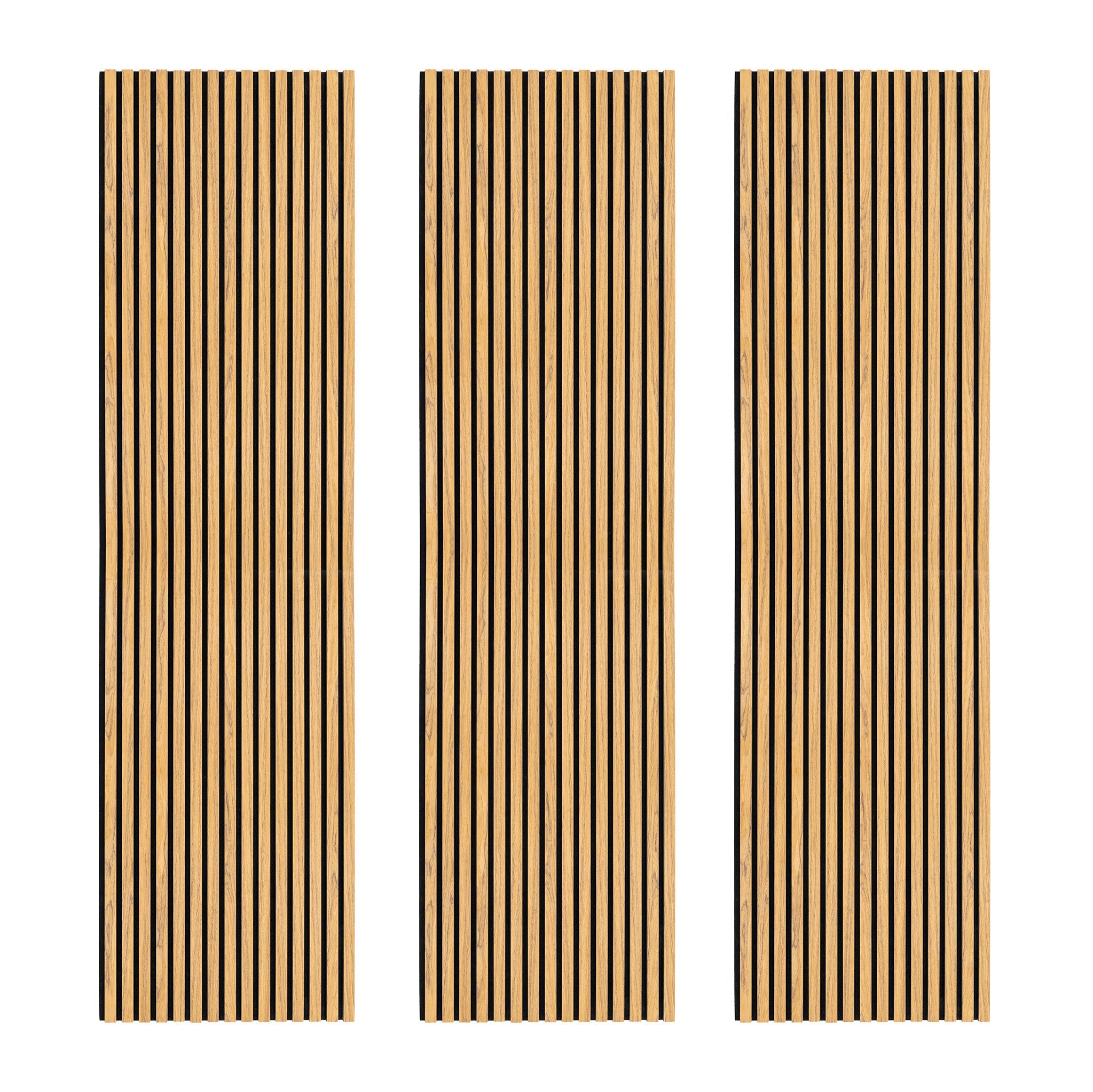 3 x Panneaux Lattes Acoustiques Murales Chêne Luxe 3D Placage Bois ...