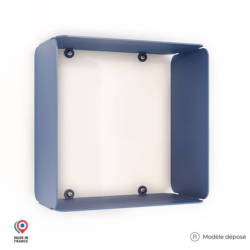Etagère murale cube DECO-GEM, acier finition époxy bleu. L.30 x H.30 x ...