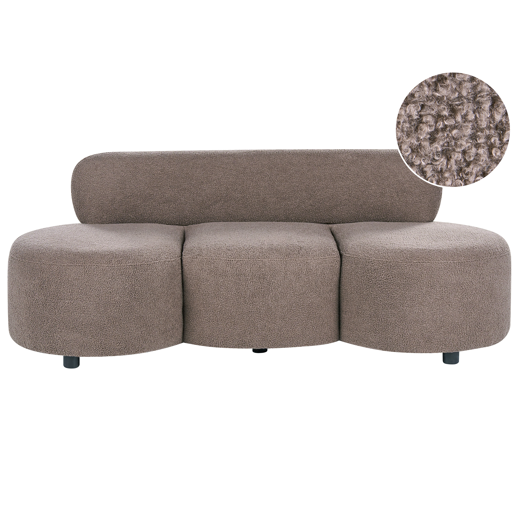 Canapé 3 places BLAVAND Bouclé Taupe | Leroy Merlin