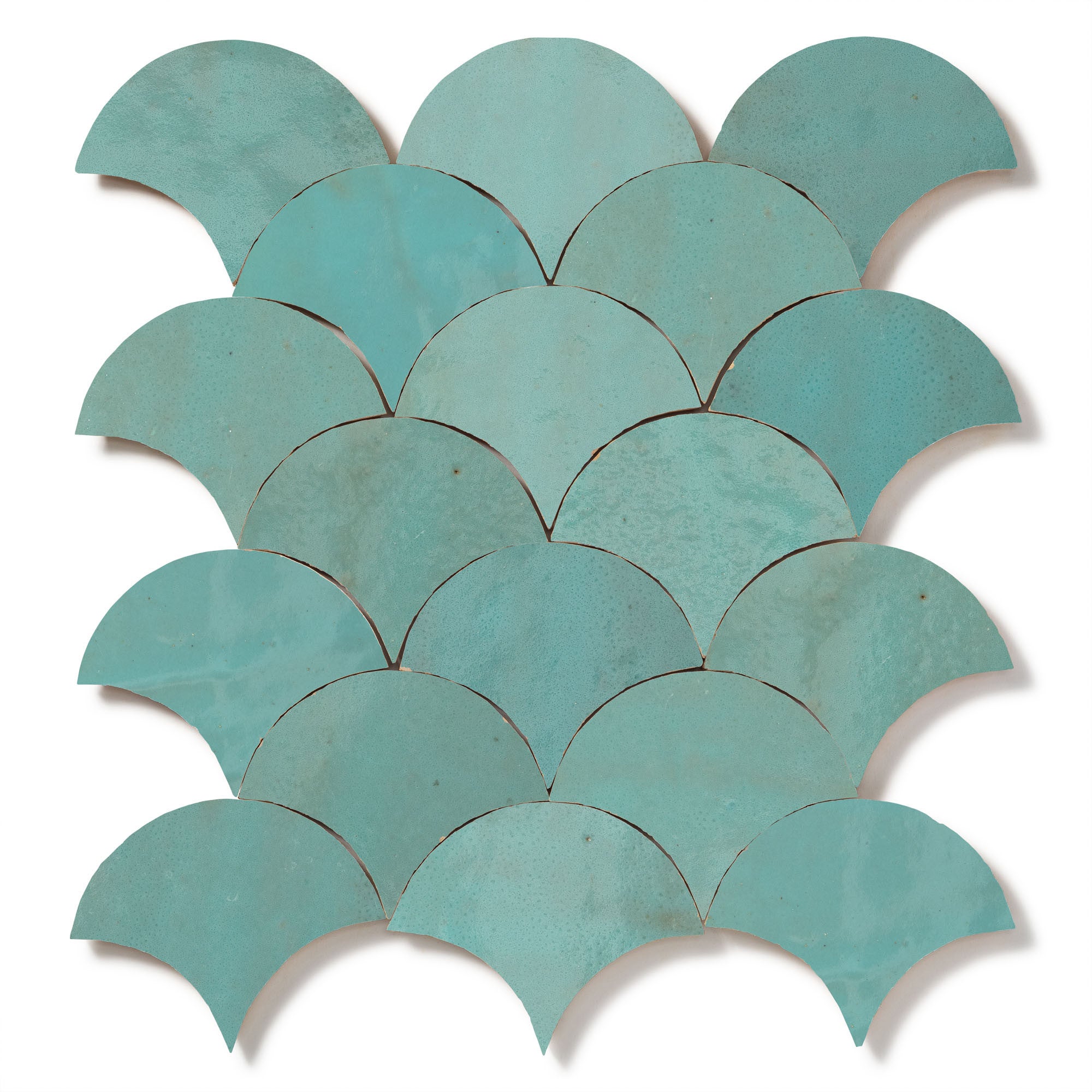 Zellige Marocain Artisanal Véritable - Bleu Maldives Ecaille grand ...