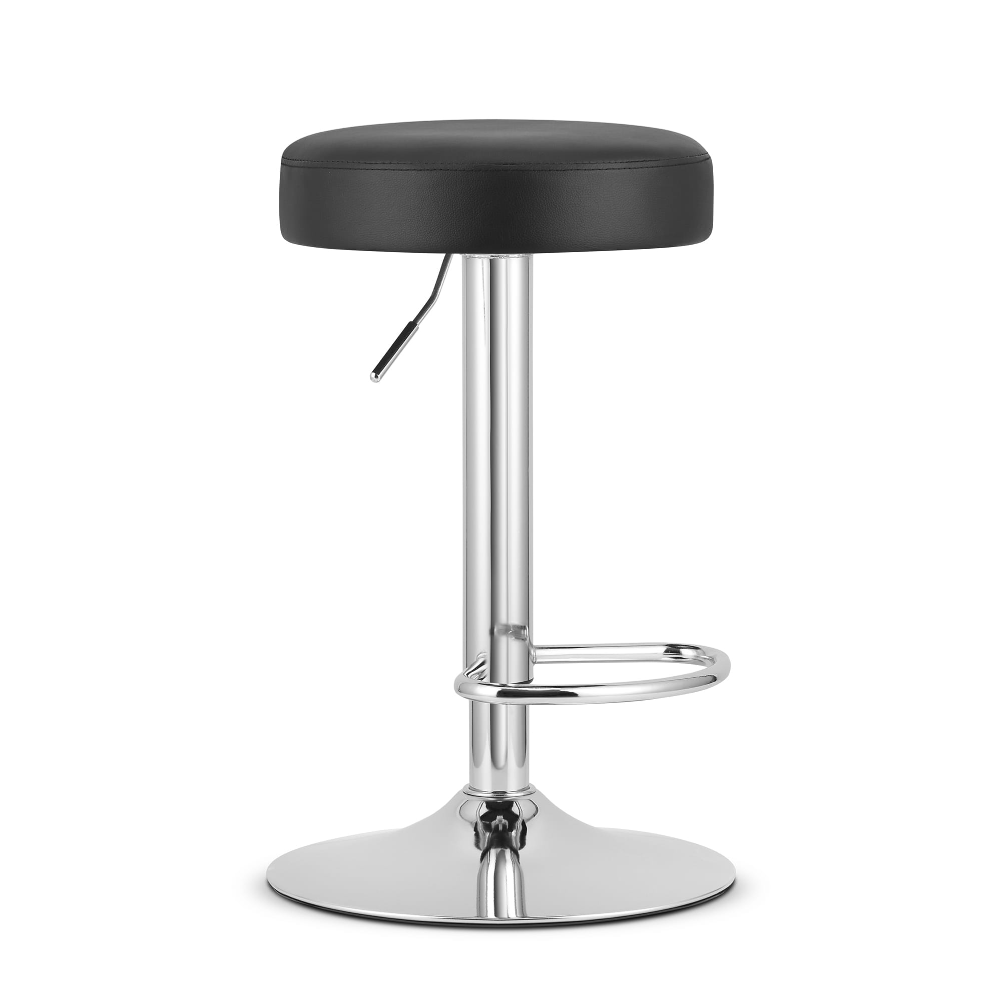 Tabouret ROJST - similicuir noir / piètement chromé | Leroy Merlin
