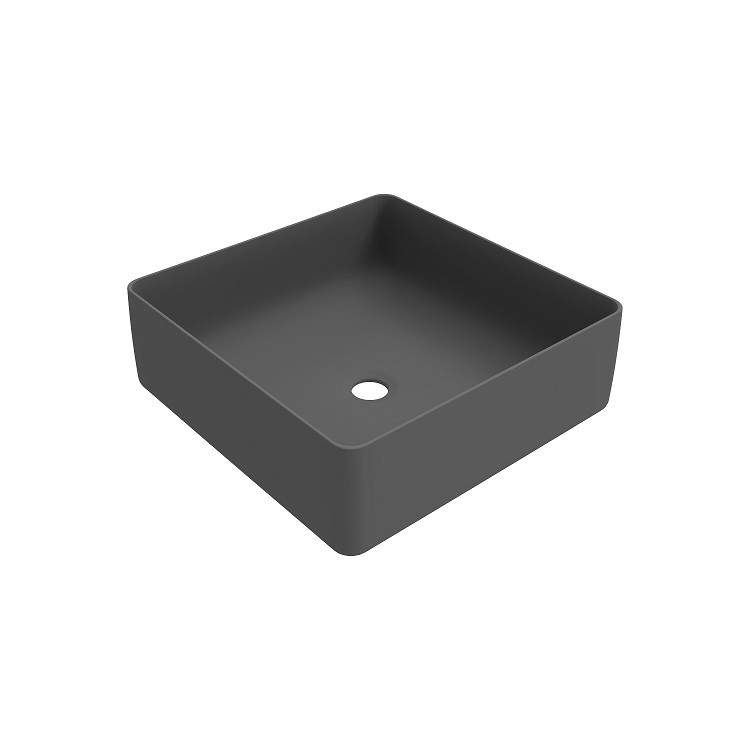 Lavabo d'appoggio da 416x416 mm alto 135 mm di colore grigio opaco ...