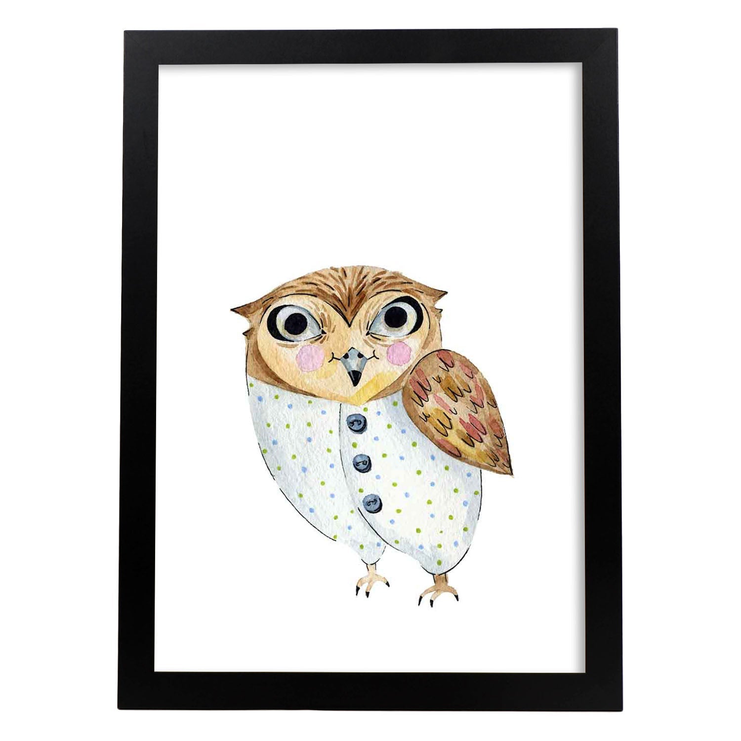 Lámina Infantil Buho Blanco Y Marron Poster Animales Infantiles | Leroy ...