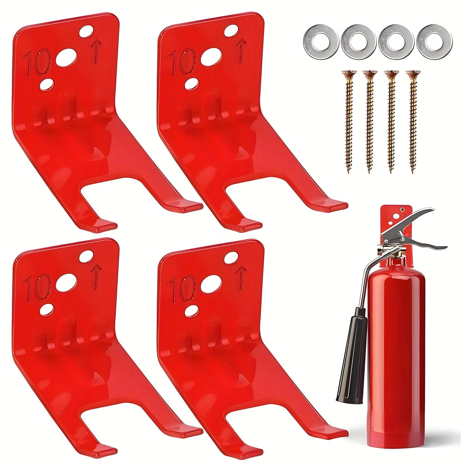Lot de 4 supports muraux robustes en fer pour extincteur - Support ...