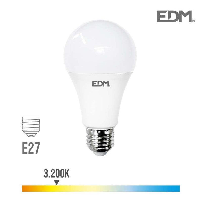 Lampadina LED E27 24W Rotonda A70 equivalente a 200W - Bianco Caldo ...