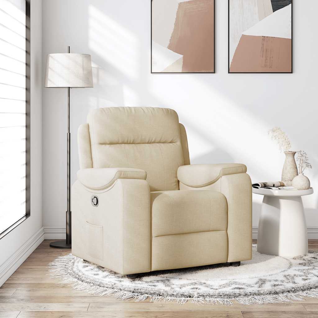 VidaXL Sillón reclinable de tela crema | Leroy Merlin