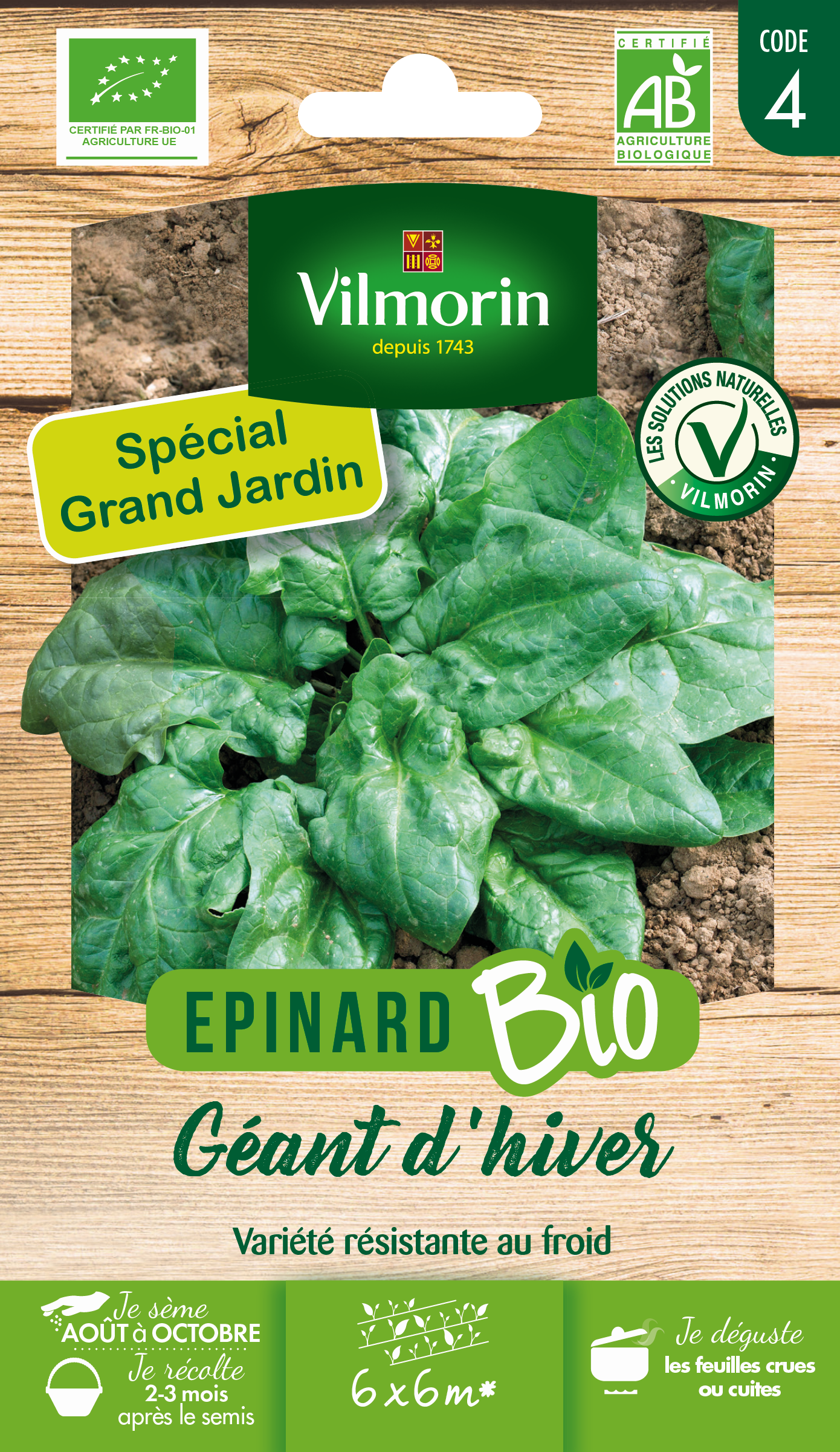 Epinard Géant d'Hiver - BIO - Grand Modèle | Leroy Merlin