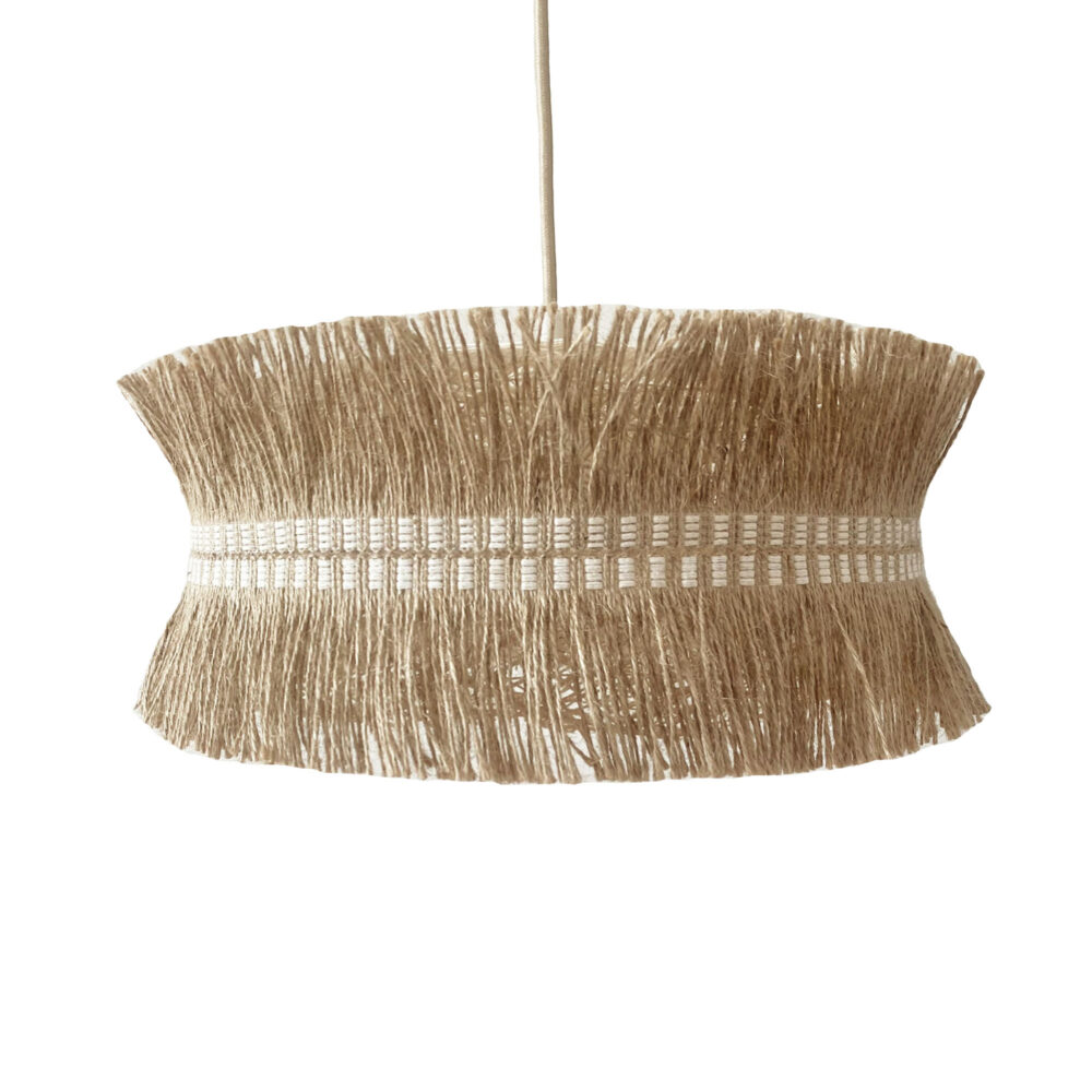 Suspension Japandi en jute avec franges. Lampe de plafond Boho ...