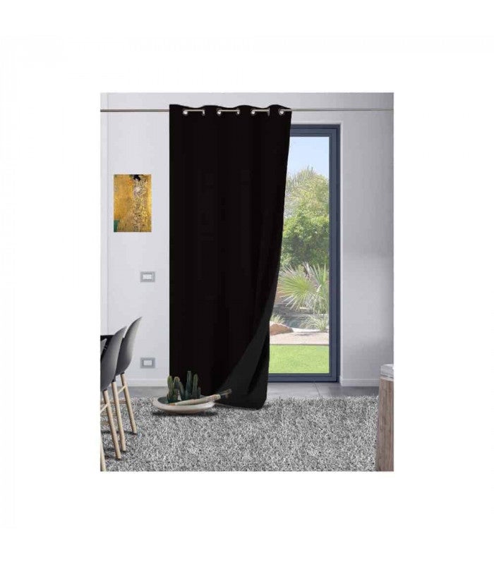 Rideau thermique aspect velours "Galena" - 140x260cm - Noir | Leroy Merlin