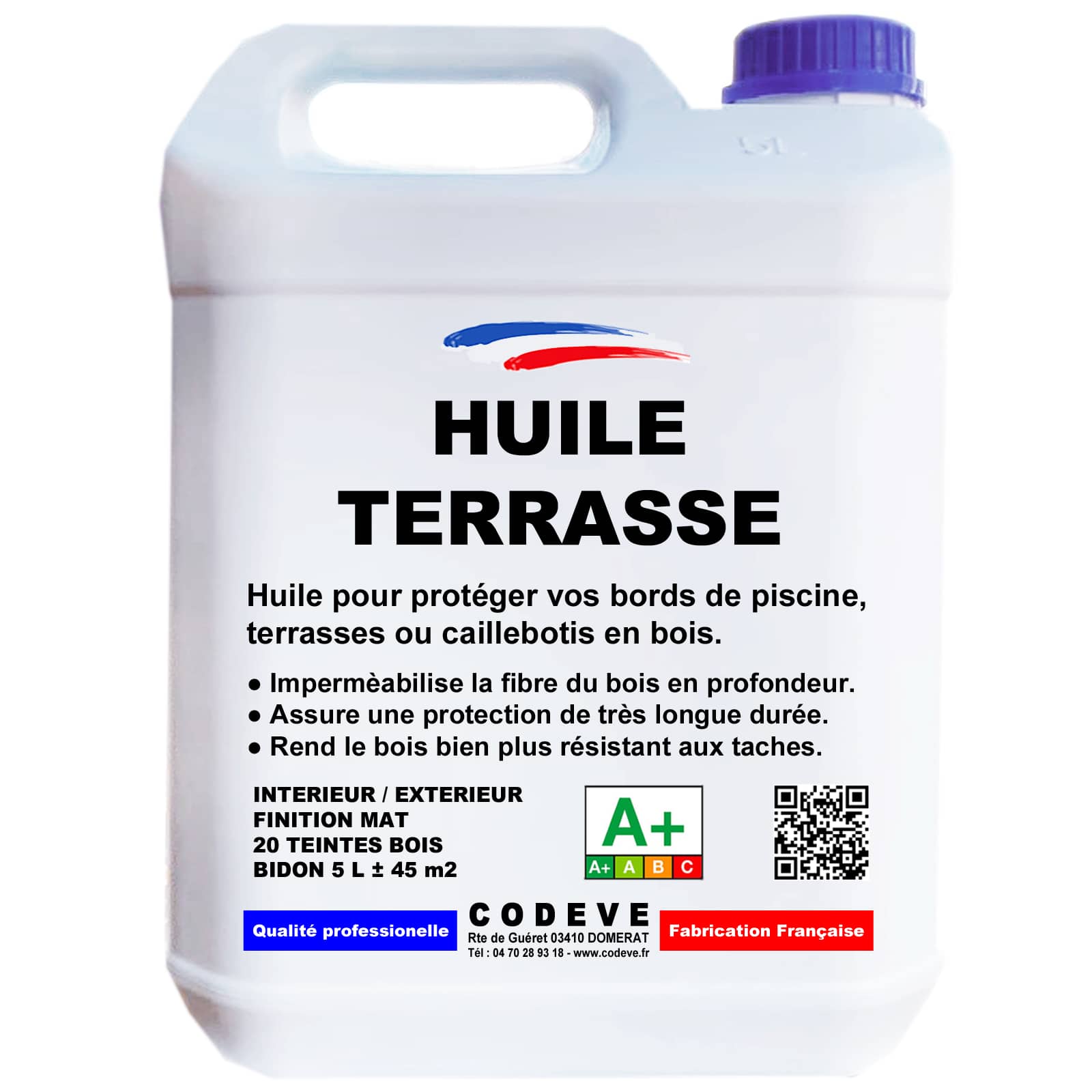 Huile Bois Terrasse - 20 L - Codeve Bois - Pin orégon - Pour La ...