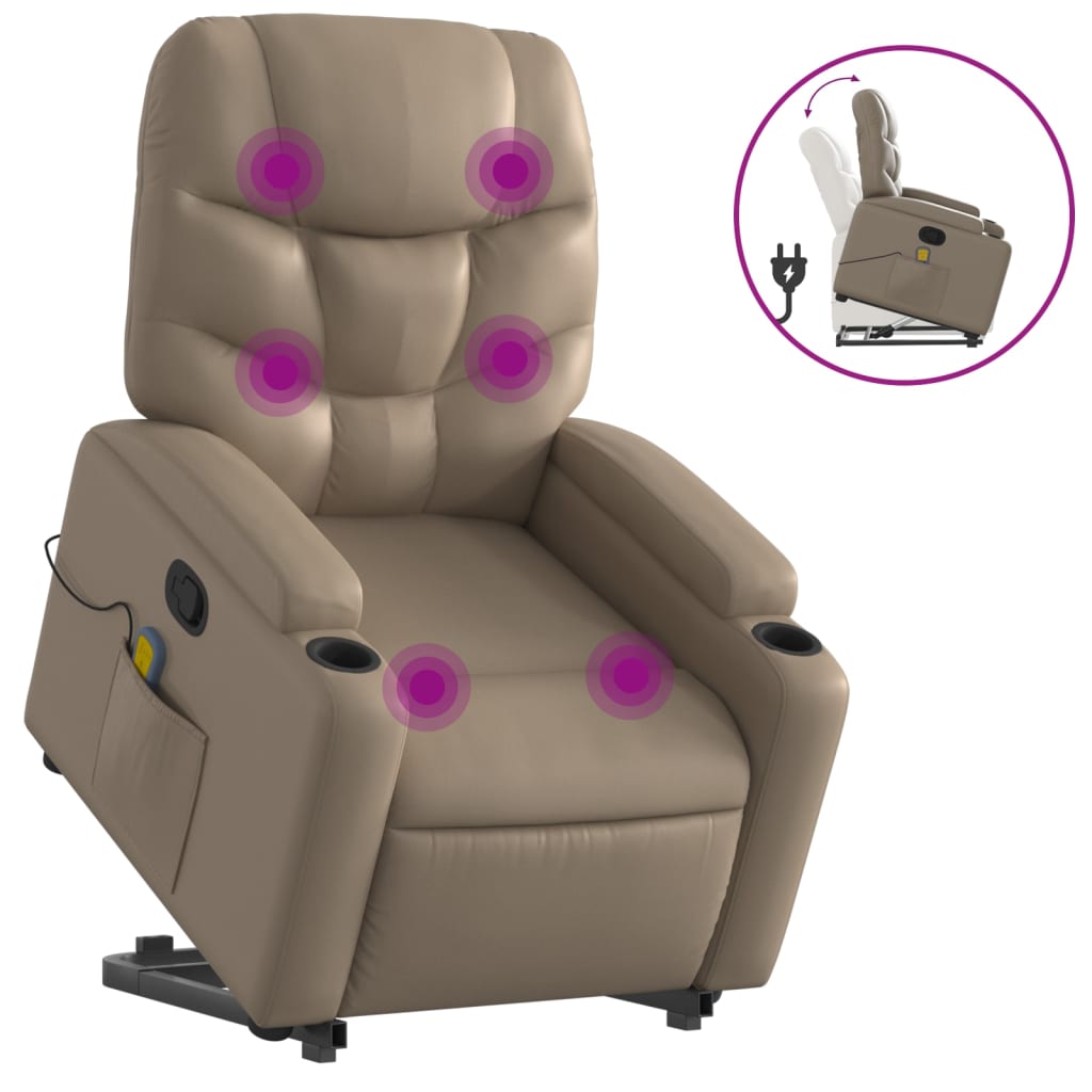 Sillón reclinable masaje pie cuero artificial color capuchino | Leroy ...