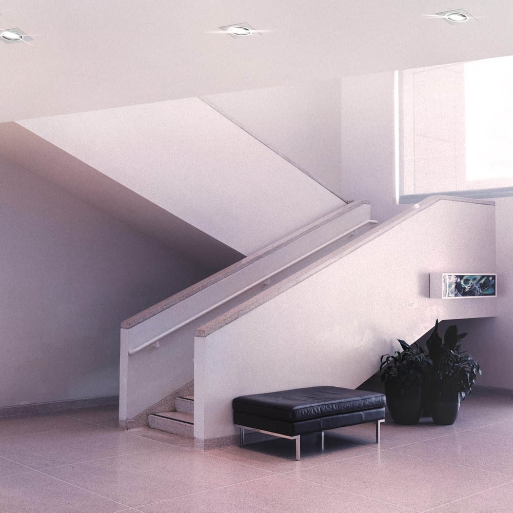 Pack 10 Spot Encastrés Classic Carrés Aluminium Réglables avec support ...