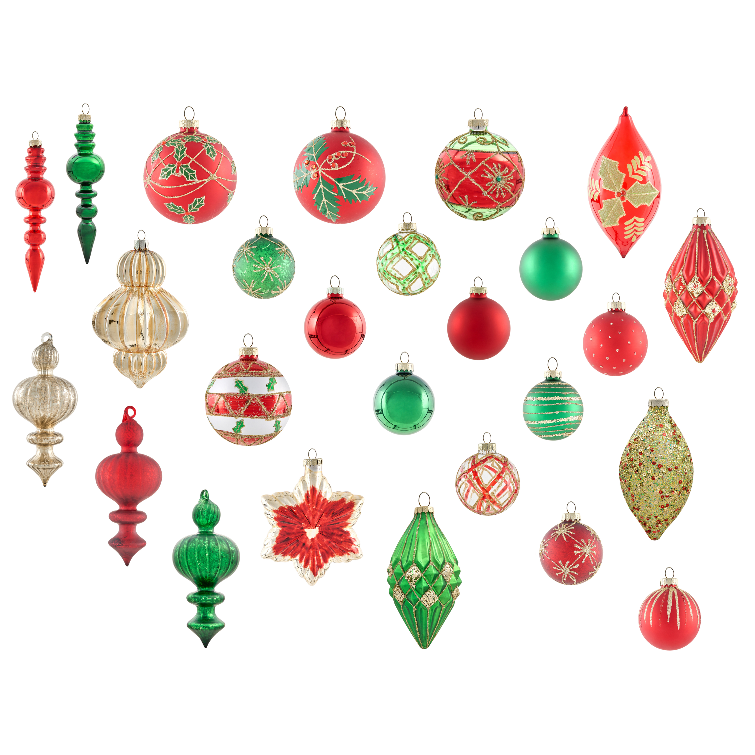 Lot de 70 boules TWINKLE Verre Rouge/vert | Leroy Merlin