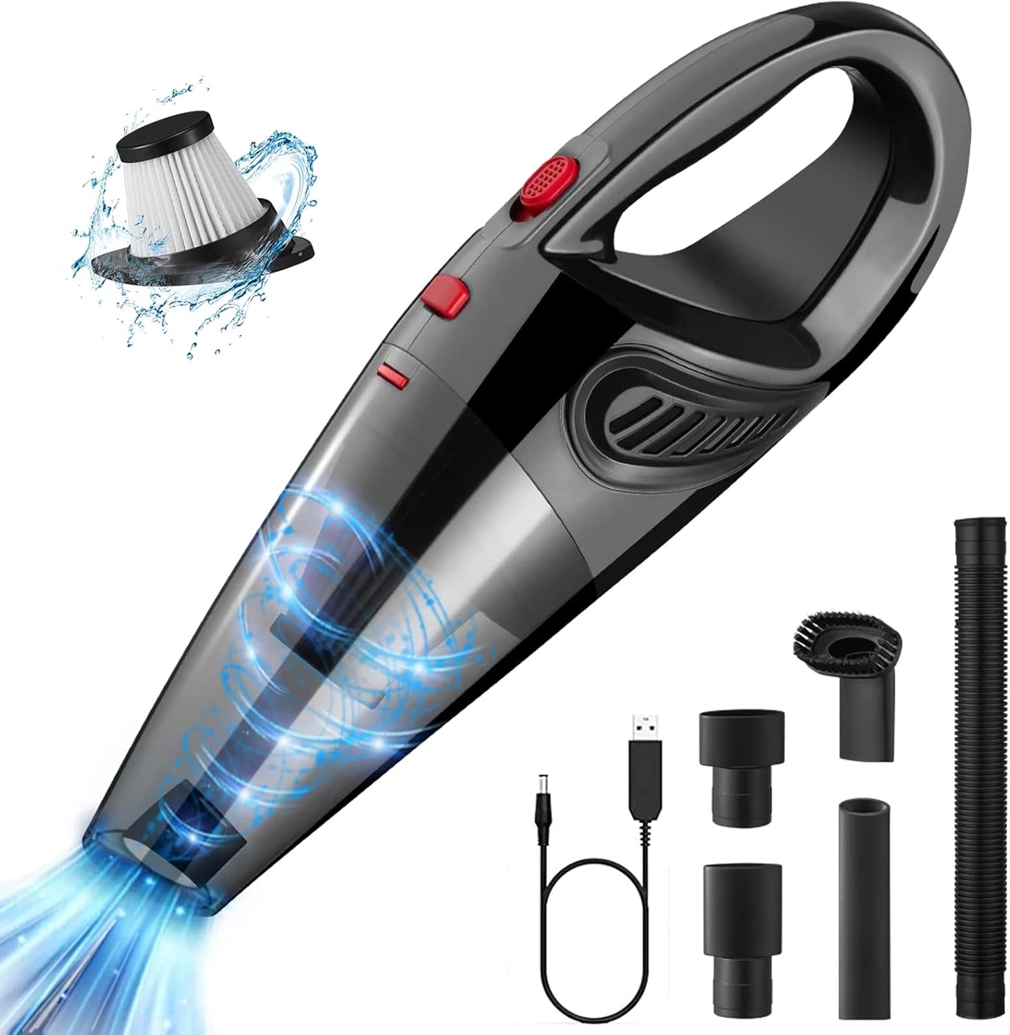 Aspirateur de table sans fil rechargeable 8000PA rouge noir Vendos85 ...