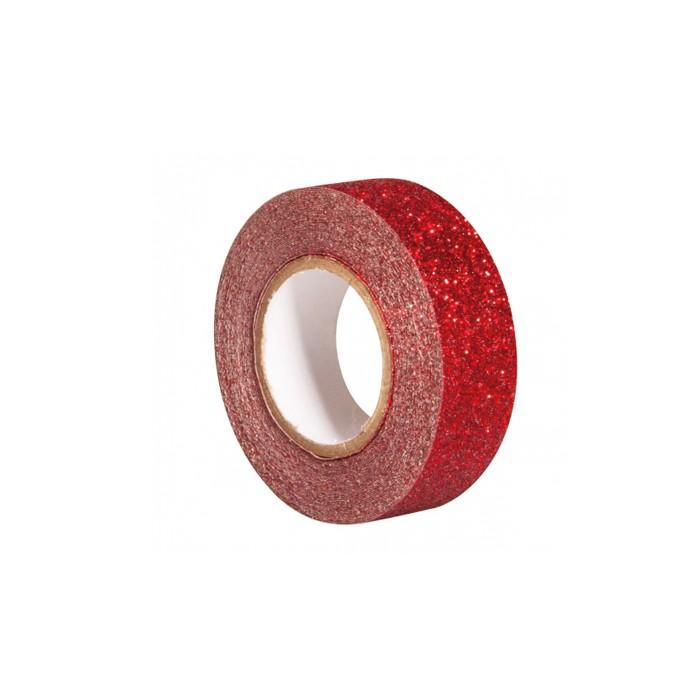 Glitter tape 5 m x 1,5 cm - rouge - Rayher | Leroy Merlin