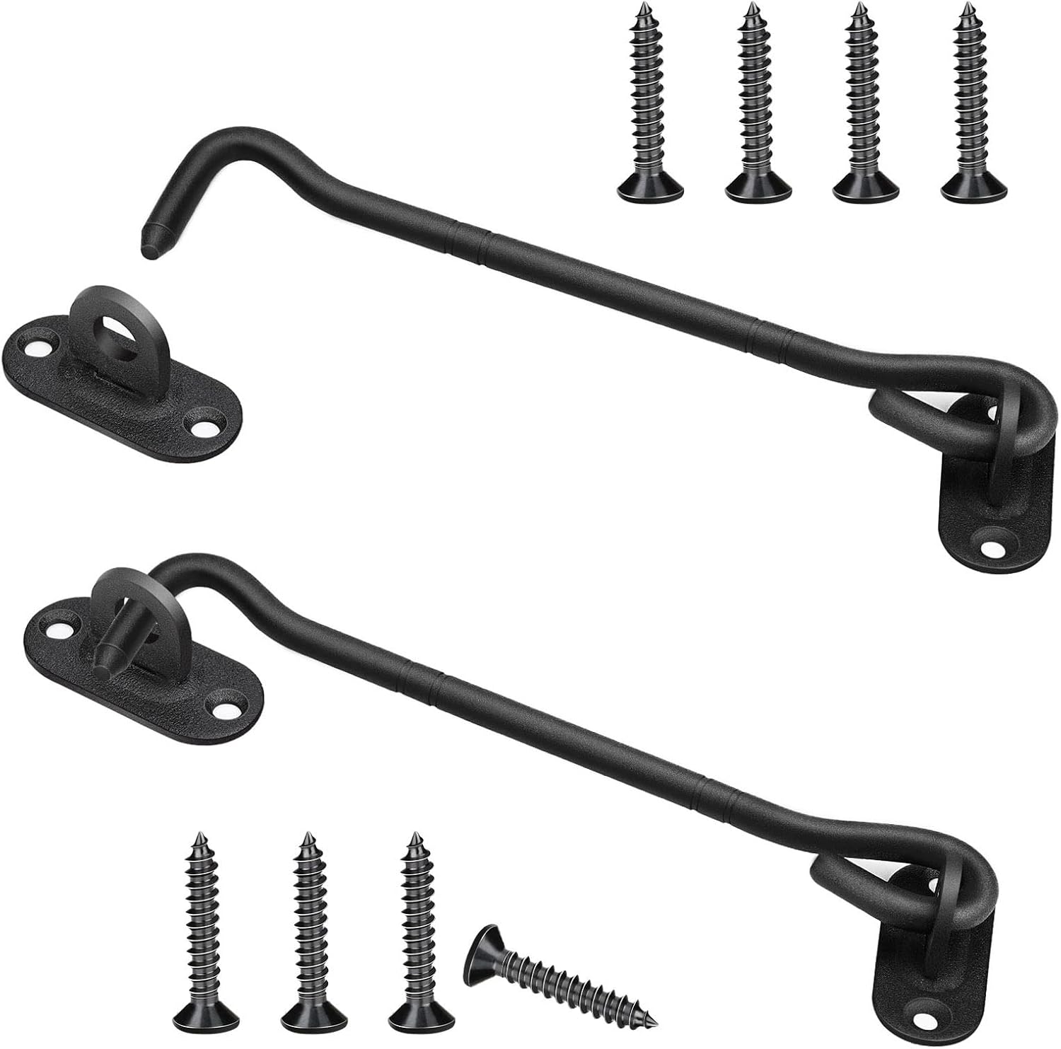 Loquet de porte à crochet en 2 parties avec 8 vis - 300 mm, acier ...