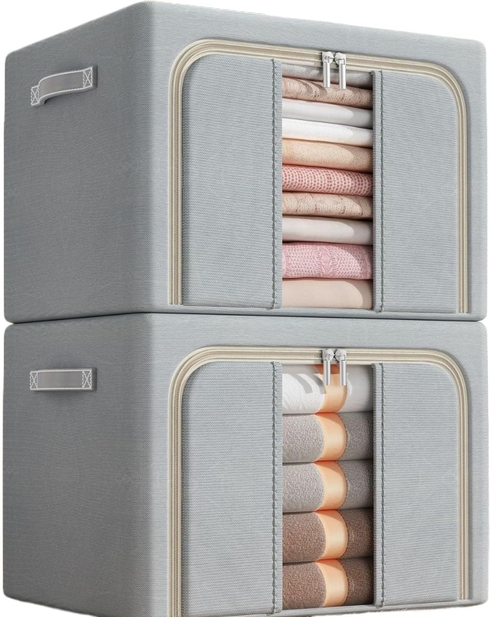 Juego de 2 cajas de almacenamiento de ropa plegables 24 litros 40 x 30 ...