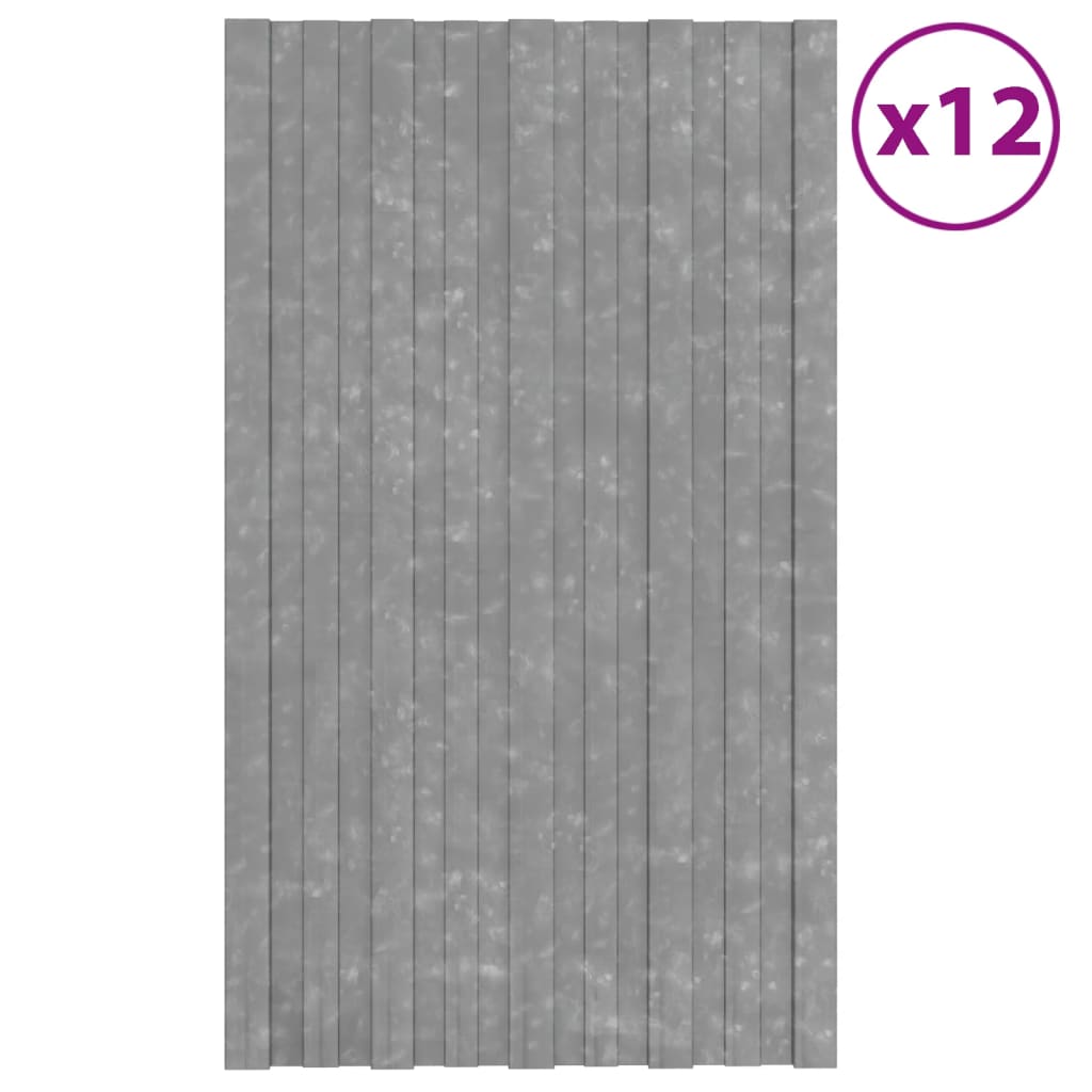 Paneles de techo 12 piezas Acero galvanizado Plata 80x45 cm | Leroy Merlin