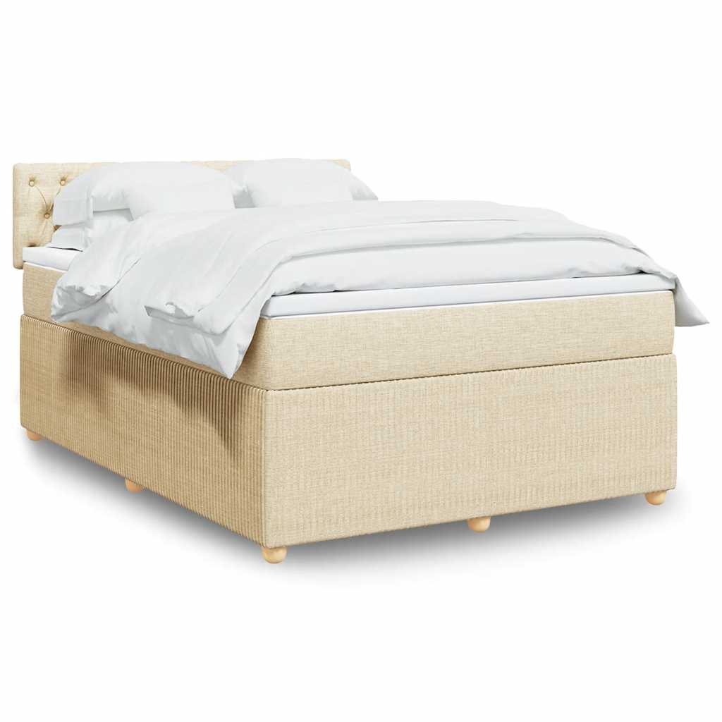 Cama box spring con colchón tela color crema 160x200 cm | Leroy Merlin
