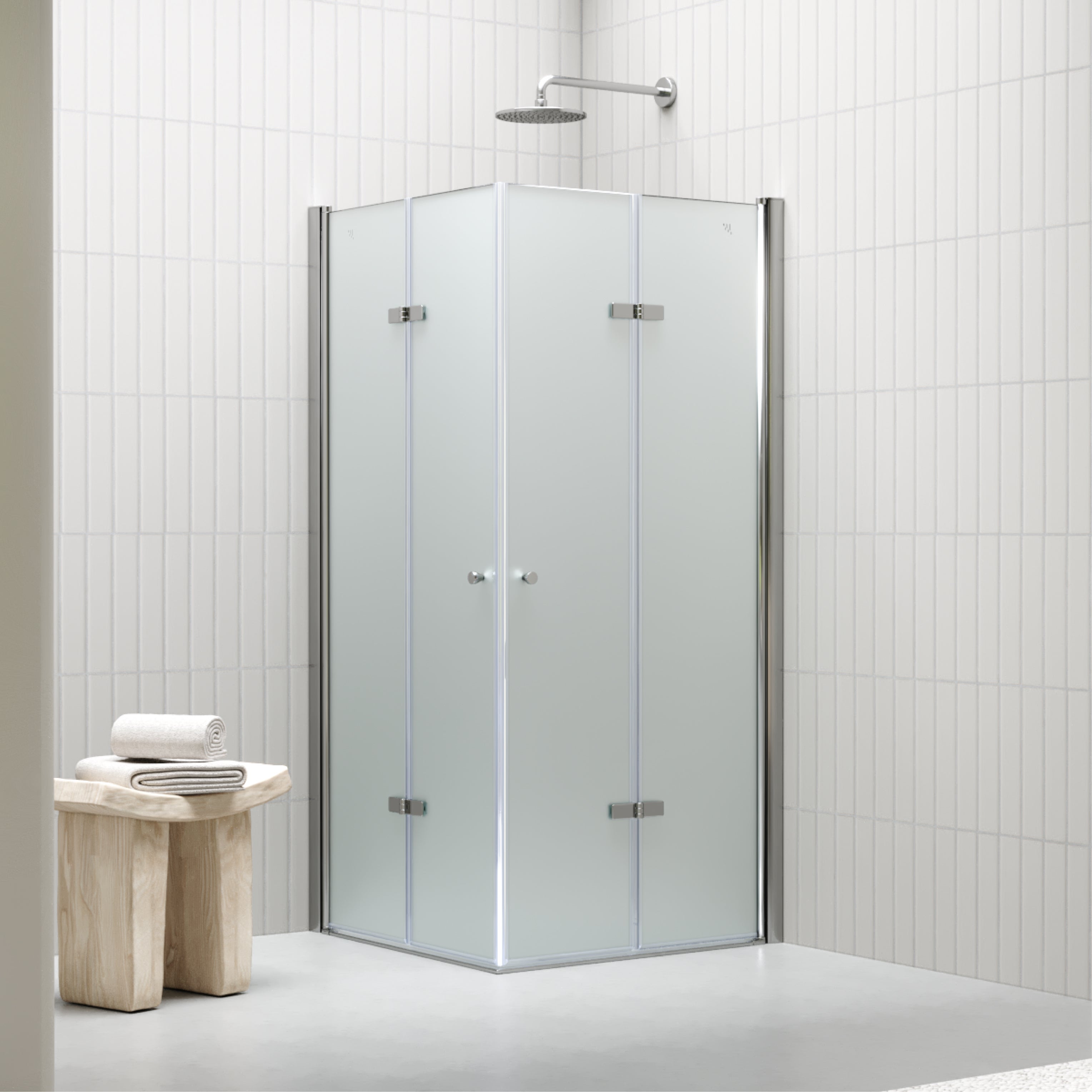 Box Doccia Emma 110x105x190 cm con Porti Pieghevoli, Profili Cromati e ...