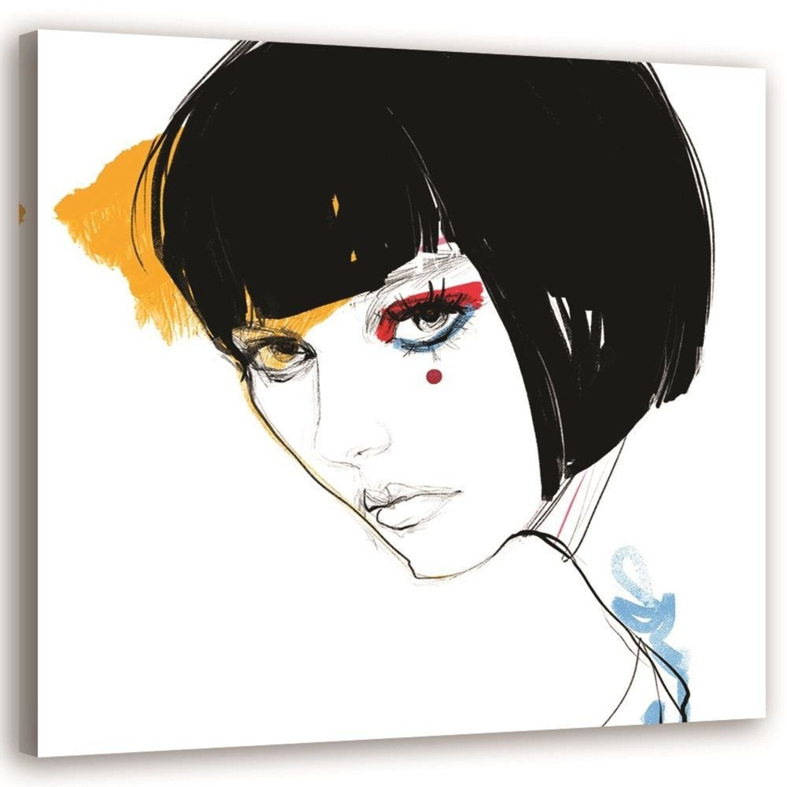 Tableau portrait de femme abstrait - 40 x 40 cm | Leroy Merlin