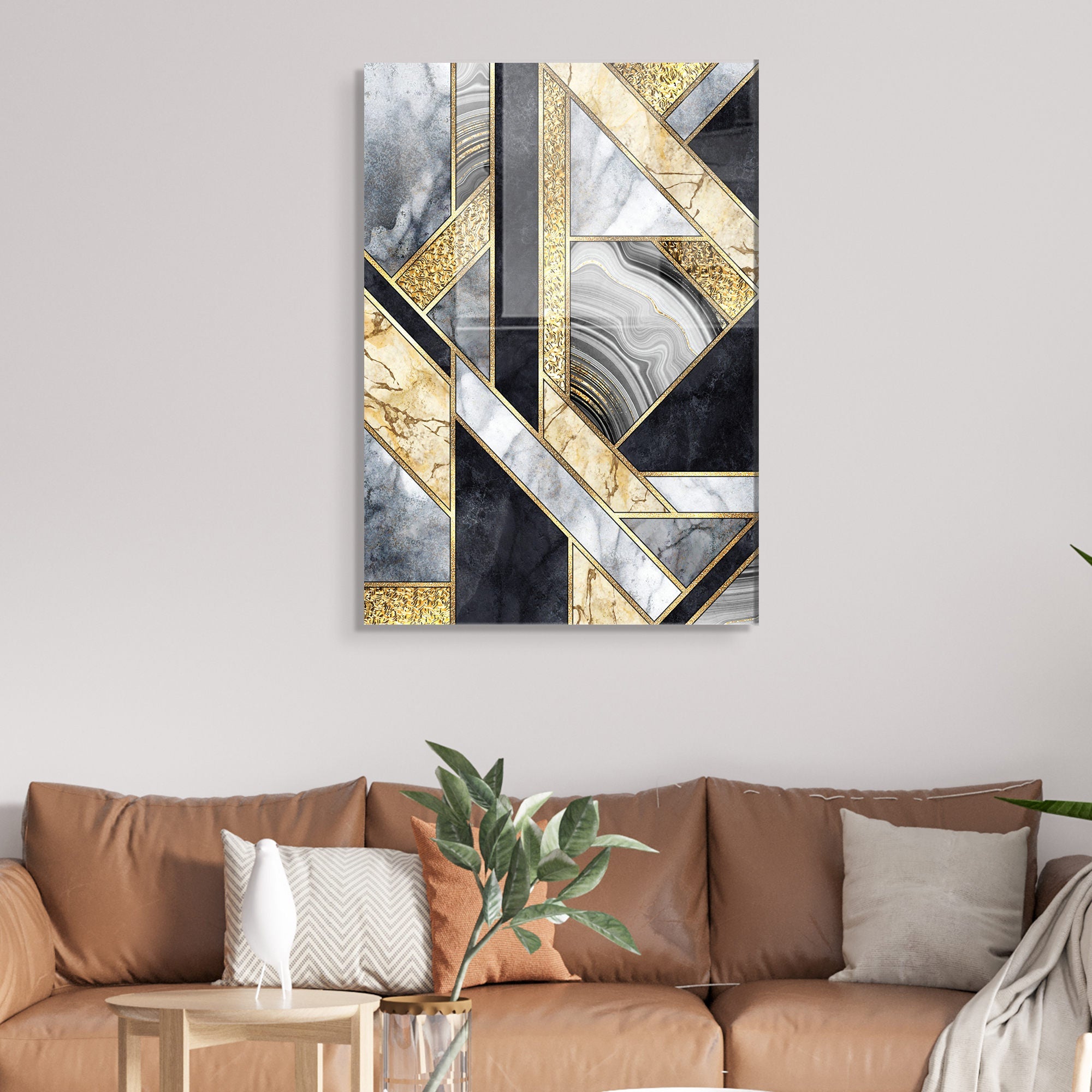 Élégant tableau en verre trempé, 70 x 100 cm, 100 % verre trempé (4 mm ...