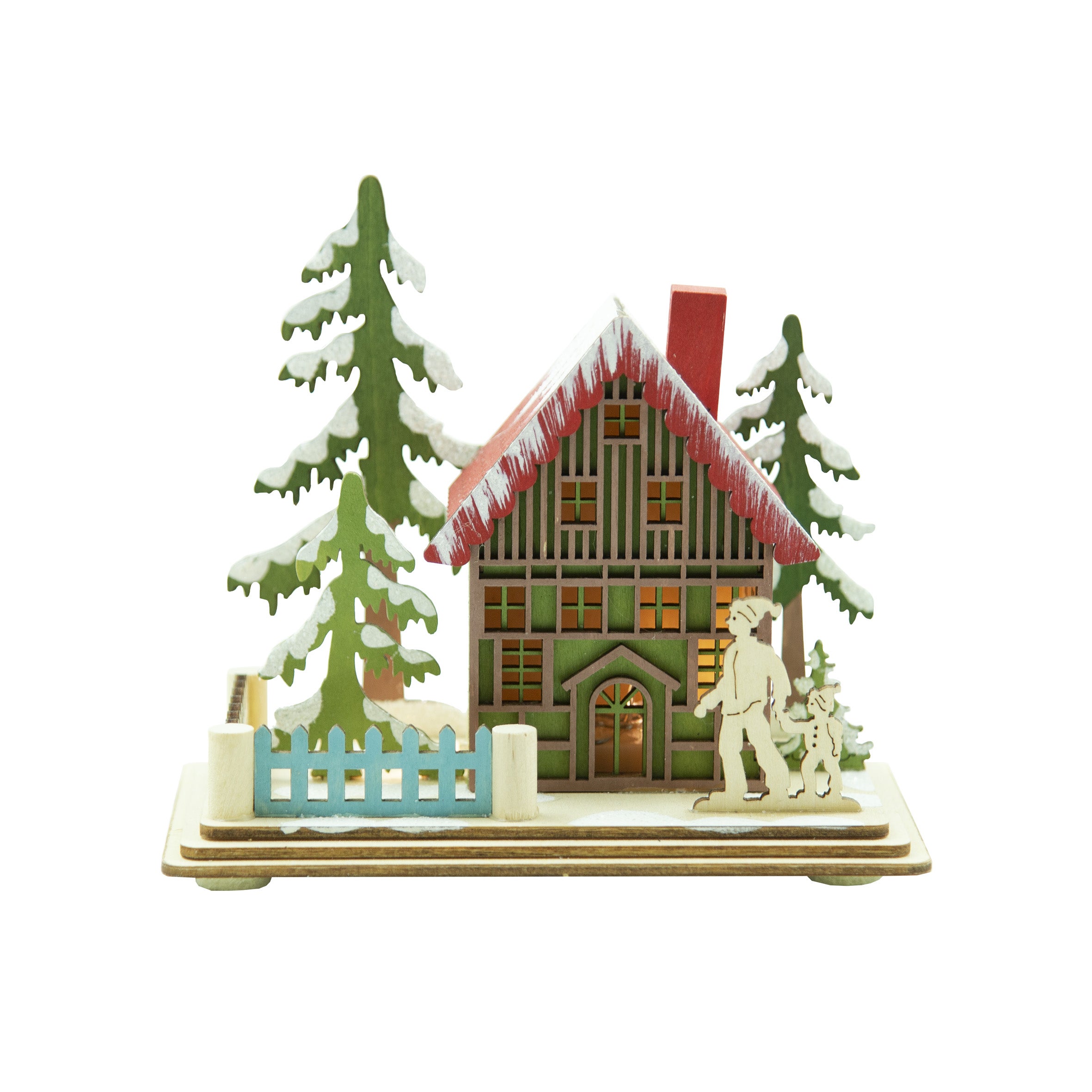 FLAM - Scénette chalet en bois LED blanc chaud | Leroy Merlin