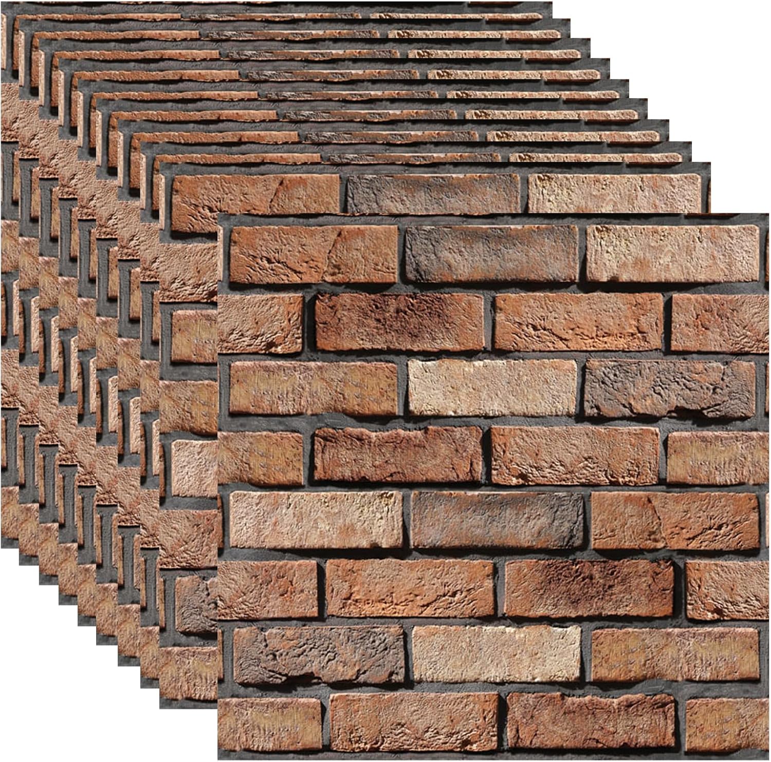 Cache-Mur Adhésif 3D - 10 Panneaux Imitation Brique pour Cacher les ...