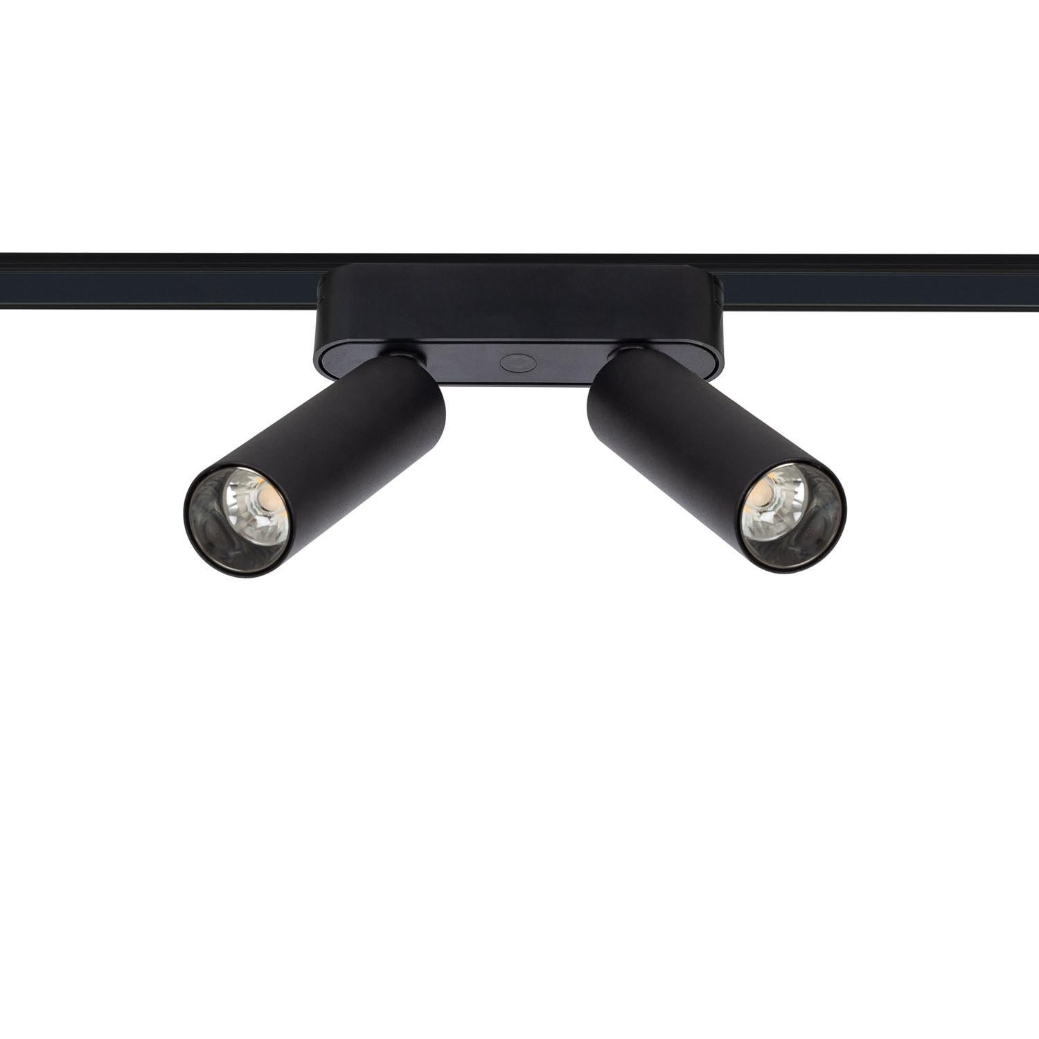 Spot LED sur Rail Magnétique 25mm Extra-Plat 14W Double 48V Noir Blanc ...