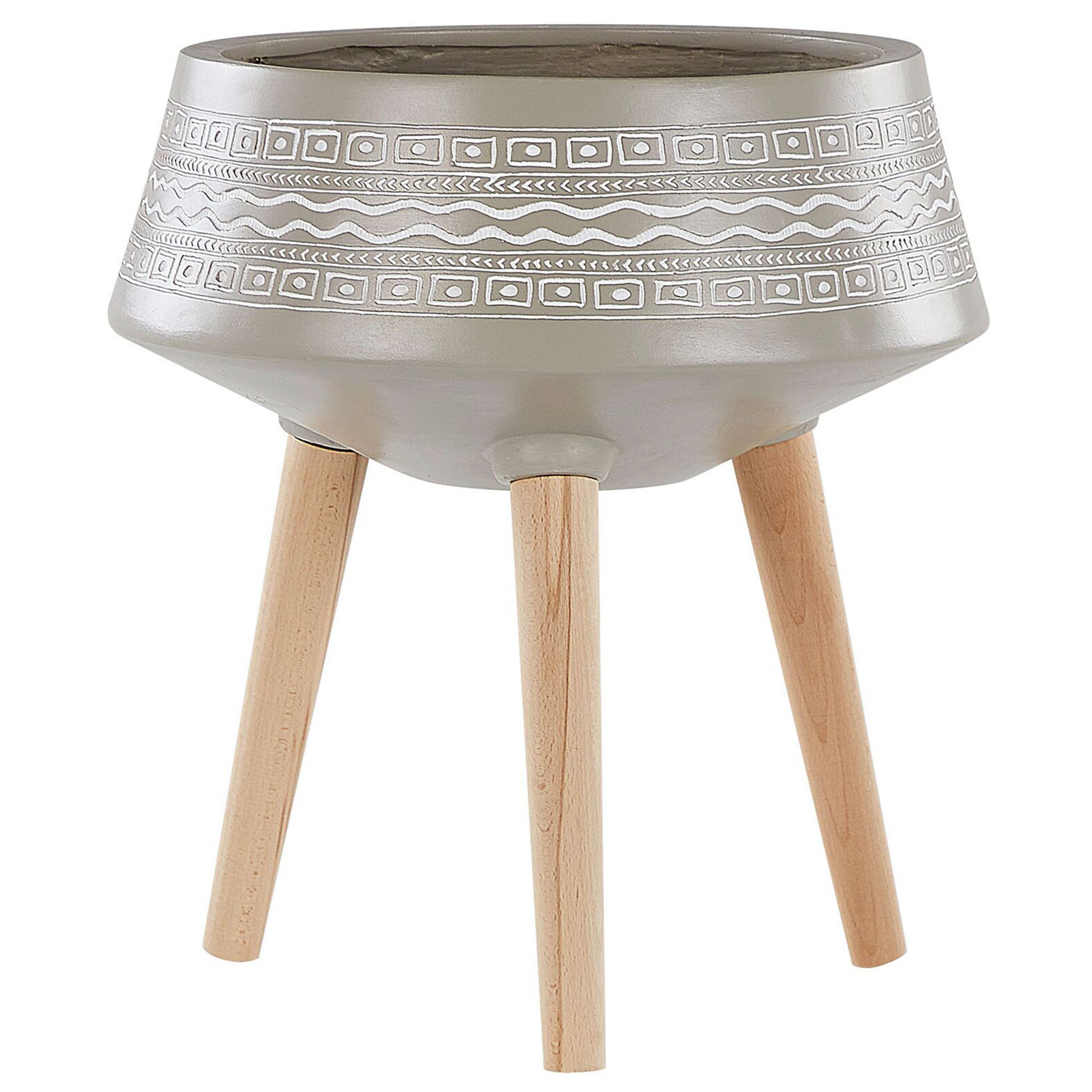 Cache-pot sur pied AGRIA Céramique 47 cm Taupe Beige | Leroy Merlin