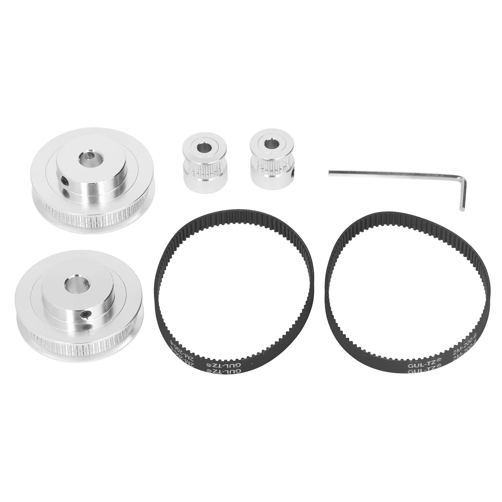 Set 2 pulegge GT2 alluminio, cinghia 200mm, 6mm (20t 5mm + 60t 8mm) | Leroy Merlin