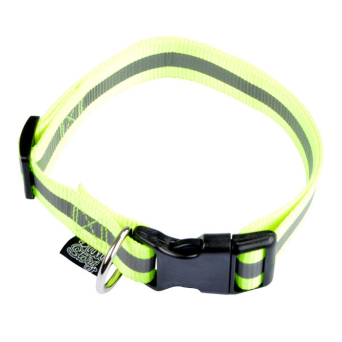 Collier Réglable Chien Réfléchissant "Essentiel" 25-35cm Jaune | Leroy ...