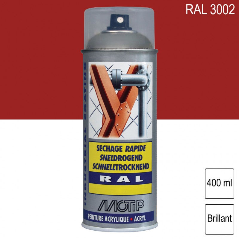 Peinture aérosol RAL 3002 Rouge carmin brillant 400ml MOTIP | Leroy Merlin