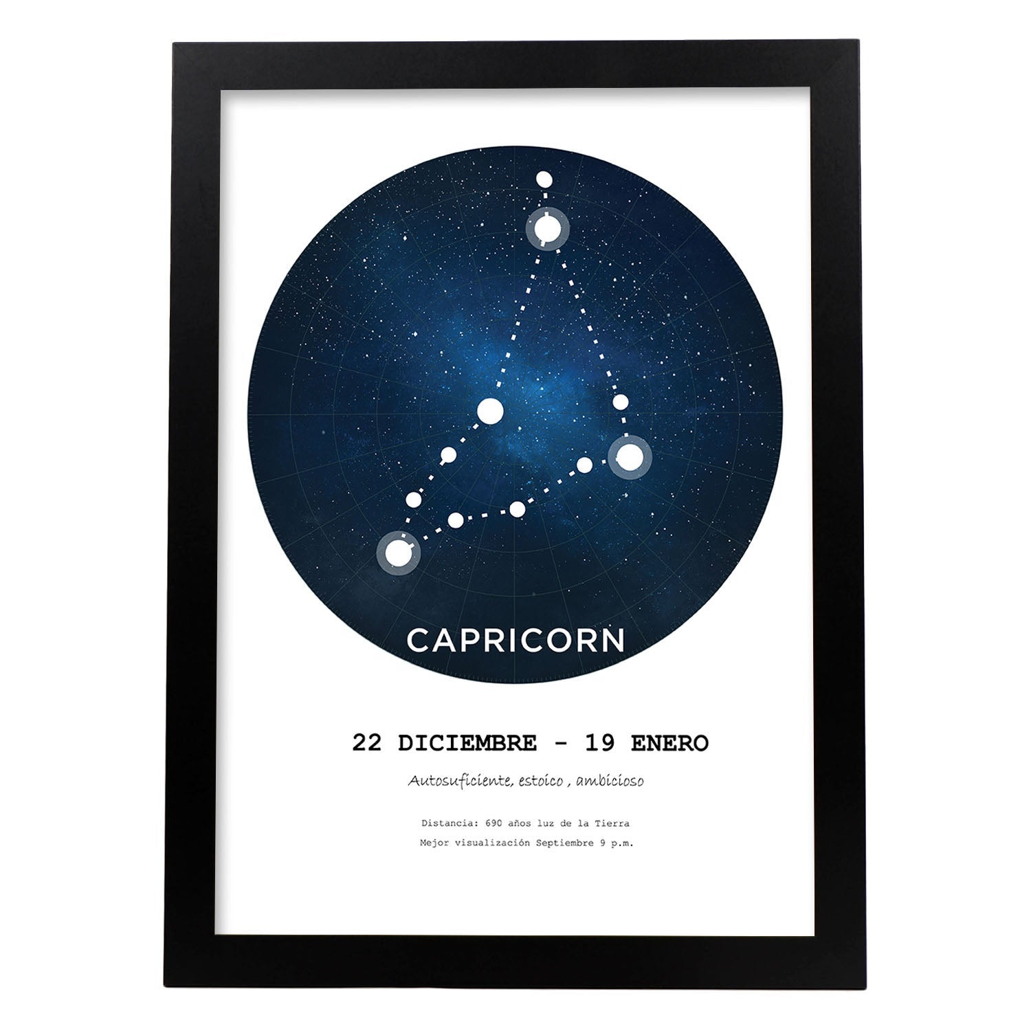 Lamina Con La Constelación Capricorn Poster Con Símbolo Del Zodiaco En ...